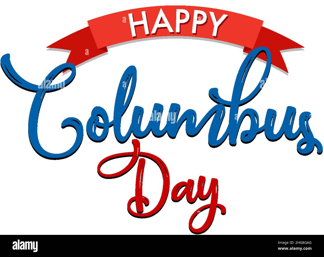 Happy Columbus day lettering banner illustration Stock Vector Image ...
