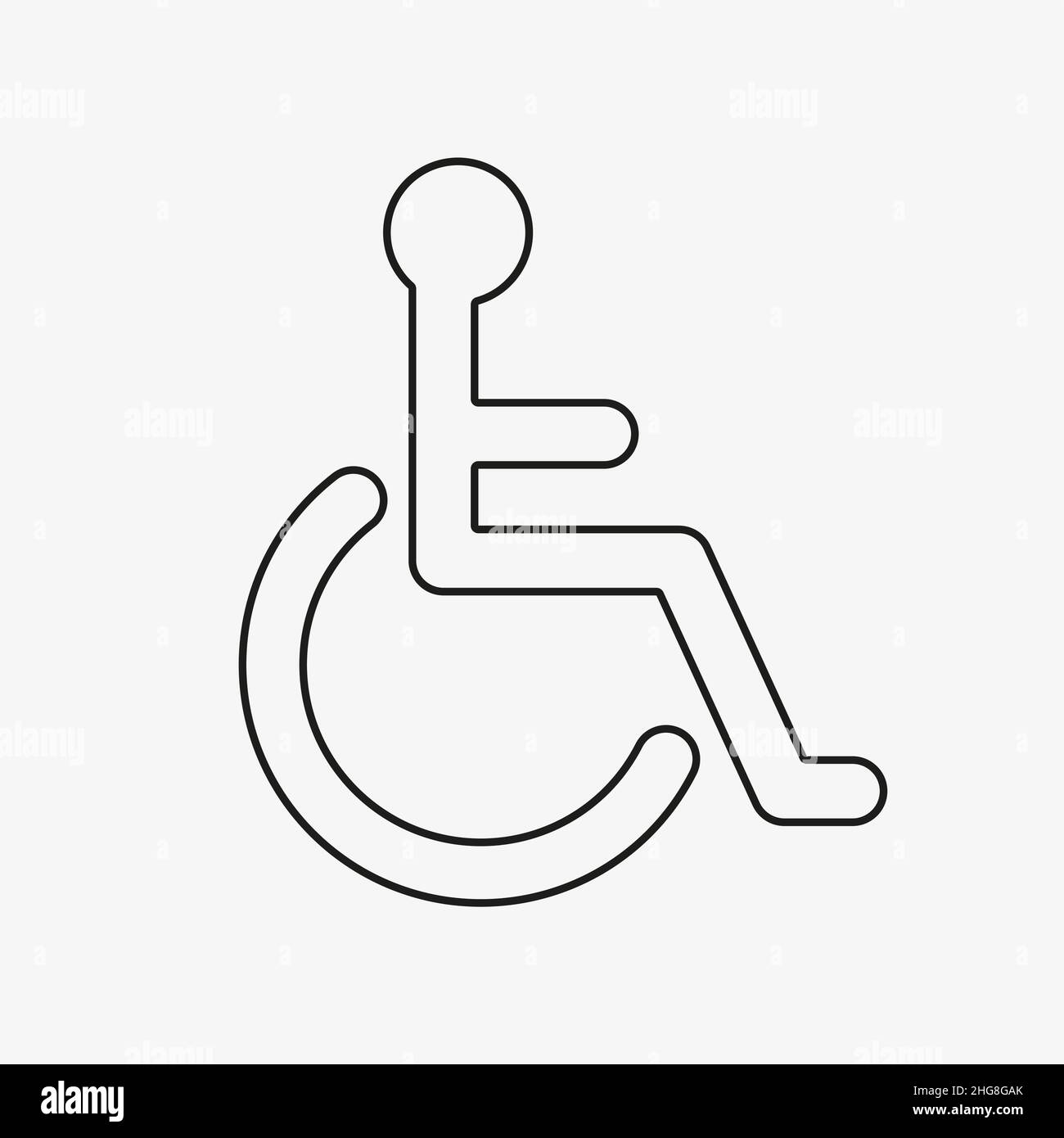 Wheelchair vector line icon. Disabled person sign Stock Vector Image ...