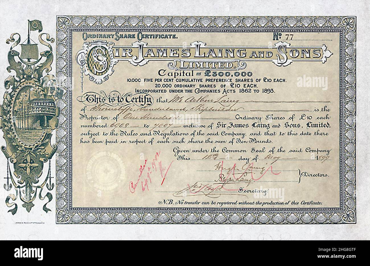 Sir James Laing & Sons Ltd 1899 Stock Photo - Alamy
