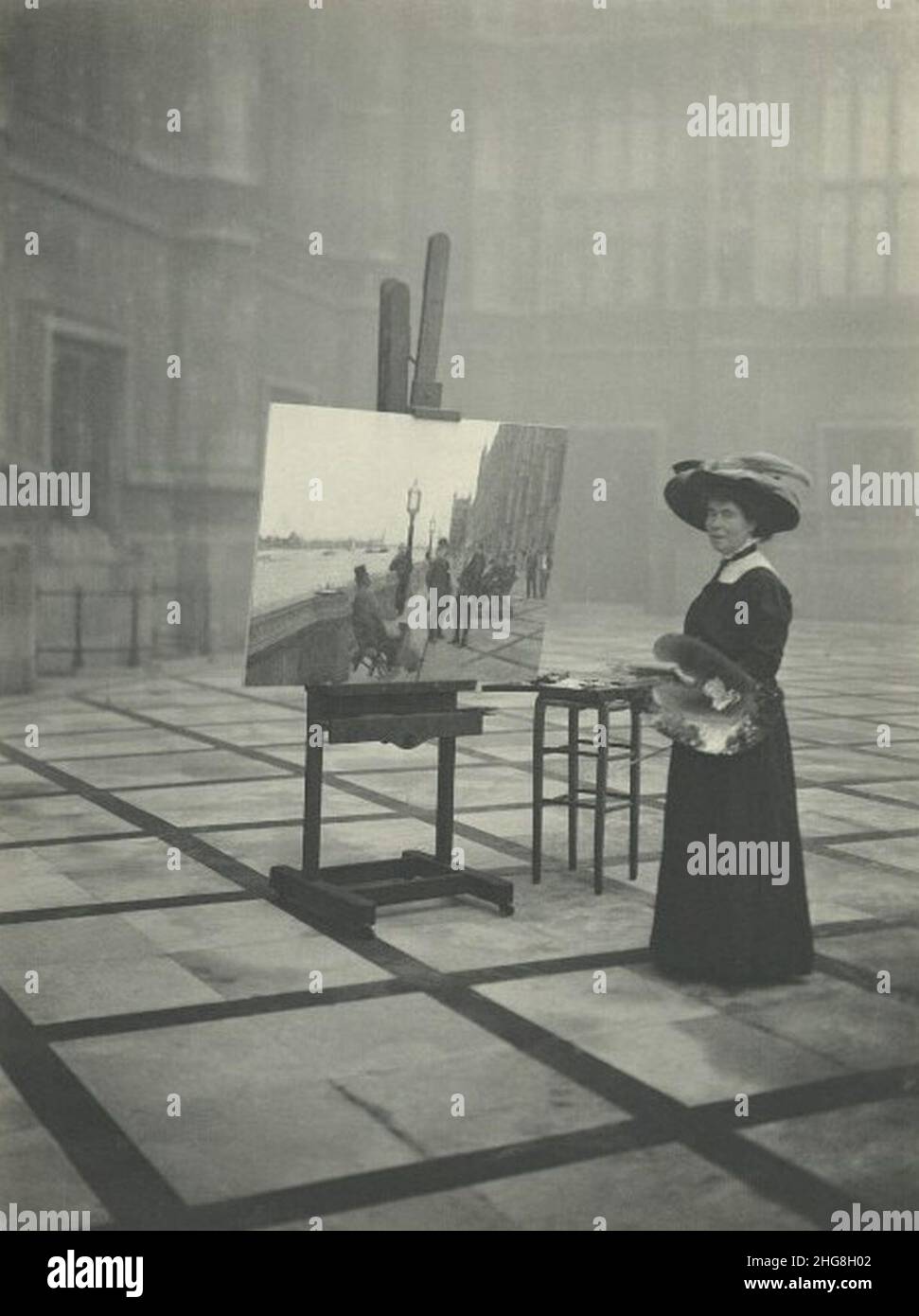 Sir John Benjamin Stone - photo of Milly Childers painting 'The Terrace ...
