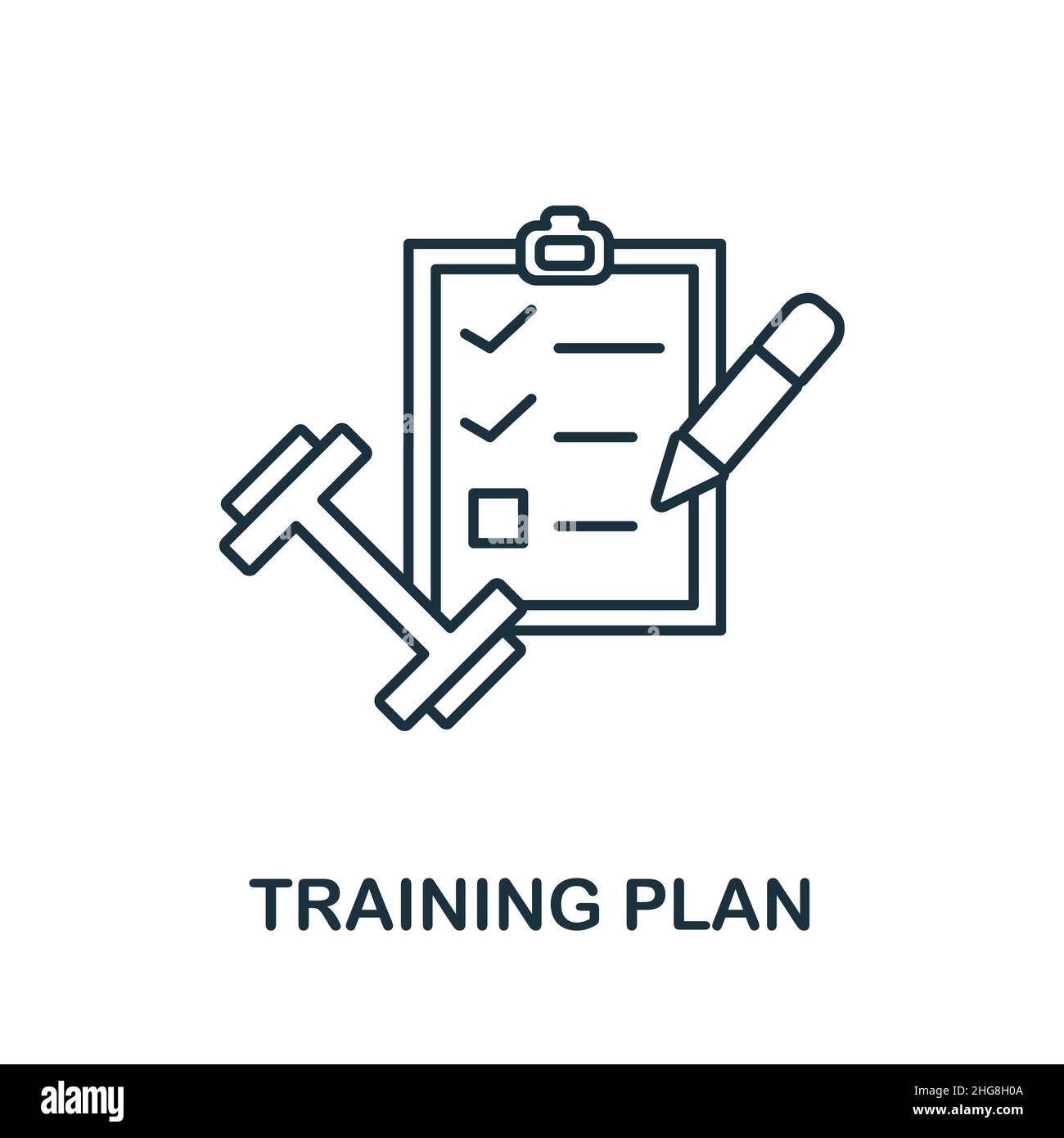 Training Plan icon. Line element from gym collection. Linear Training ...