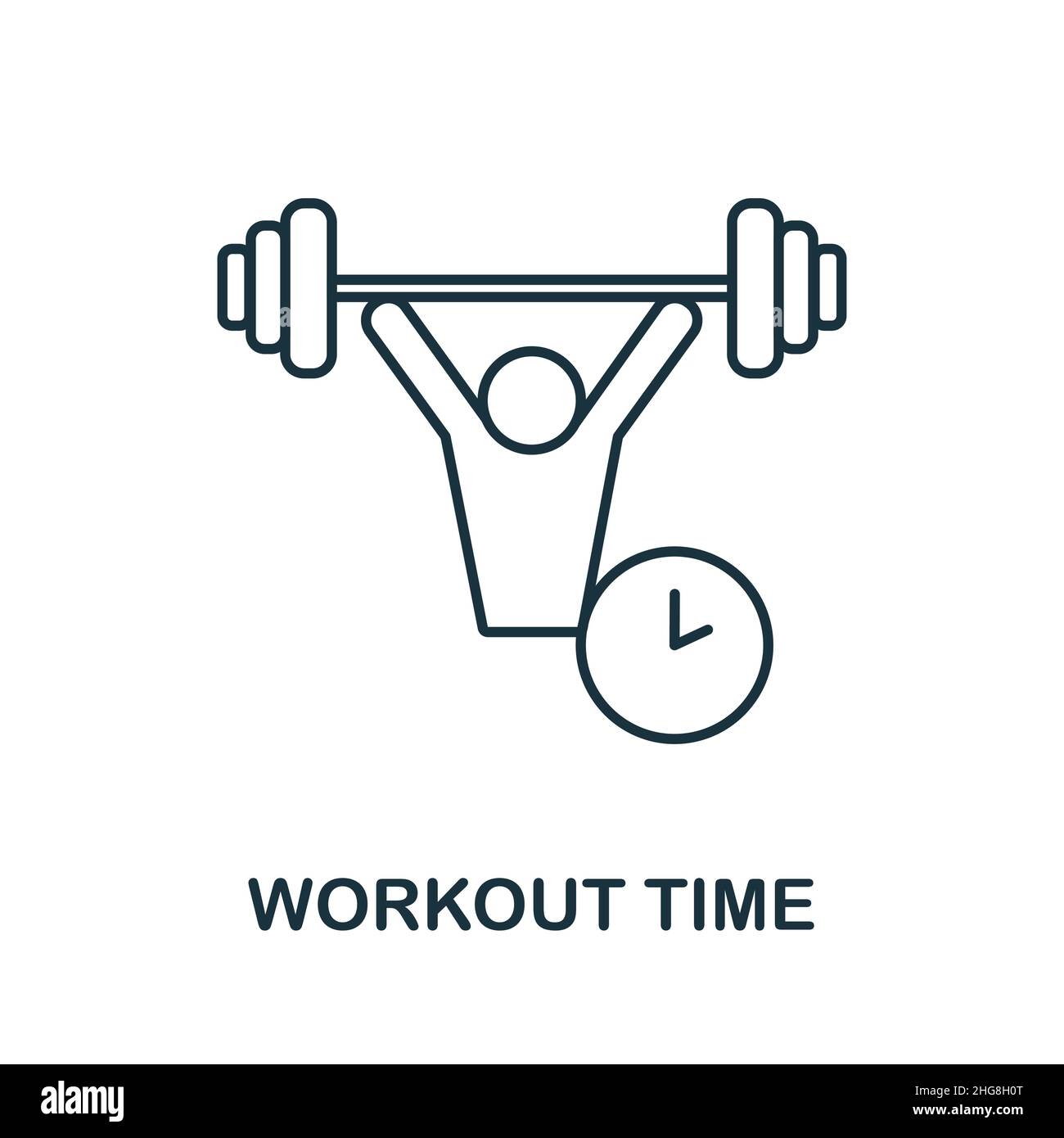 Workout Time icon. Line element from gym collection. Linear Workout ...