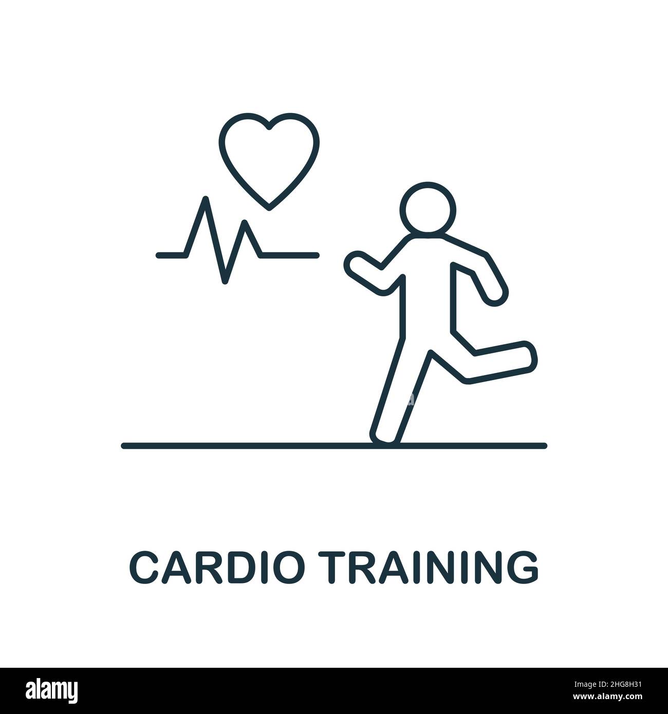 Cardio Training icon. Line element from gym collection. Linear Cardio ...