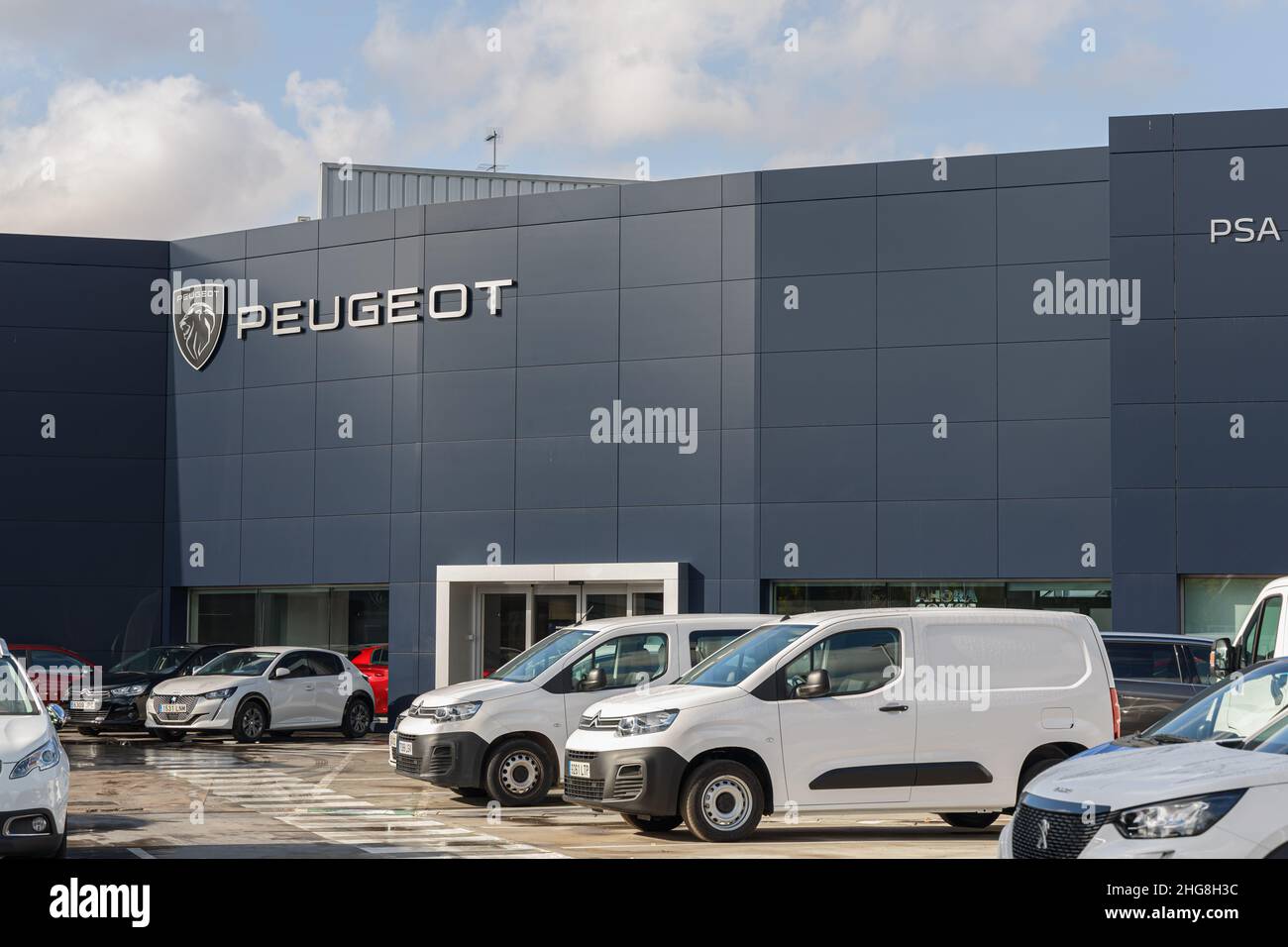 VALENCIA, SPAIN - JANUARY 13, 2022: Peugeot is a French brand of ...