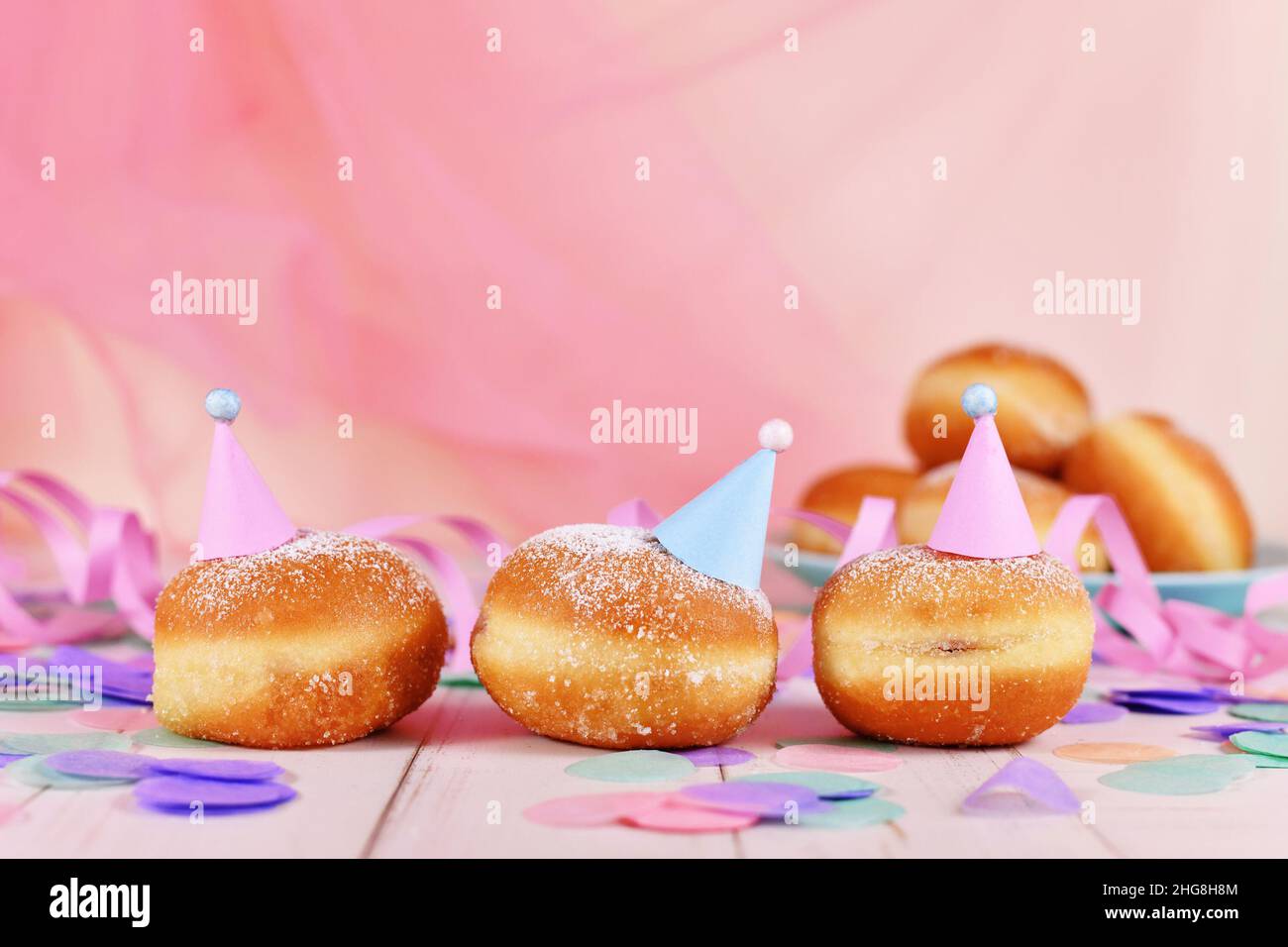 'Berliner Pfannkuchen', a traditional German donut like dessert filled ...