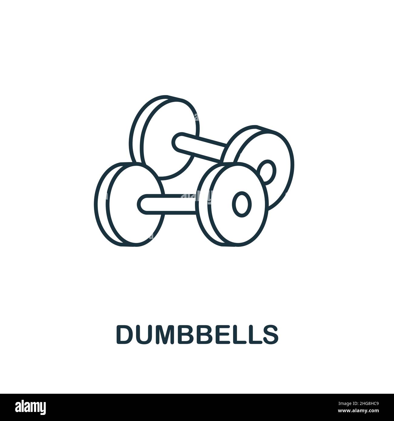 Dumbbells icon. Line element from gym collection. Linear Dumbbells icon sign for web design ...