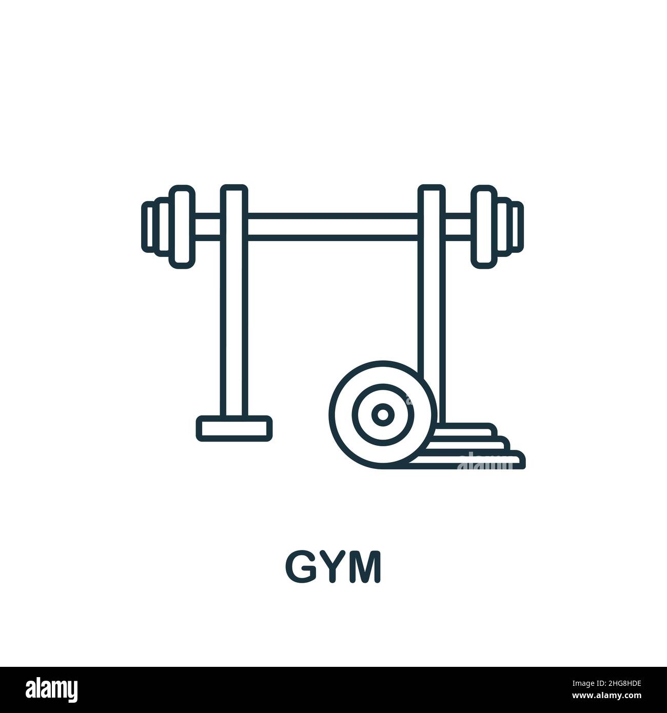 Gym icon. Line element from gym collection. Linear Gym icon sign for ...