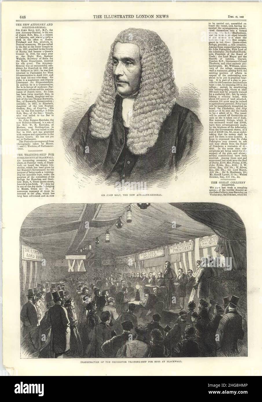 Sir John Rolt news article 1866 Stock Photo - Alamy