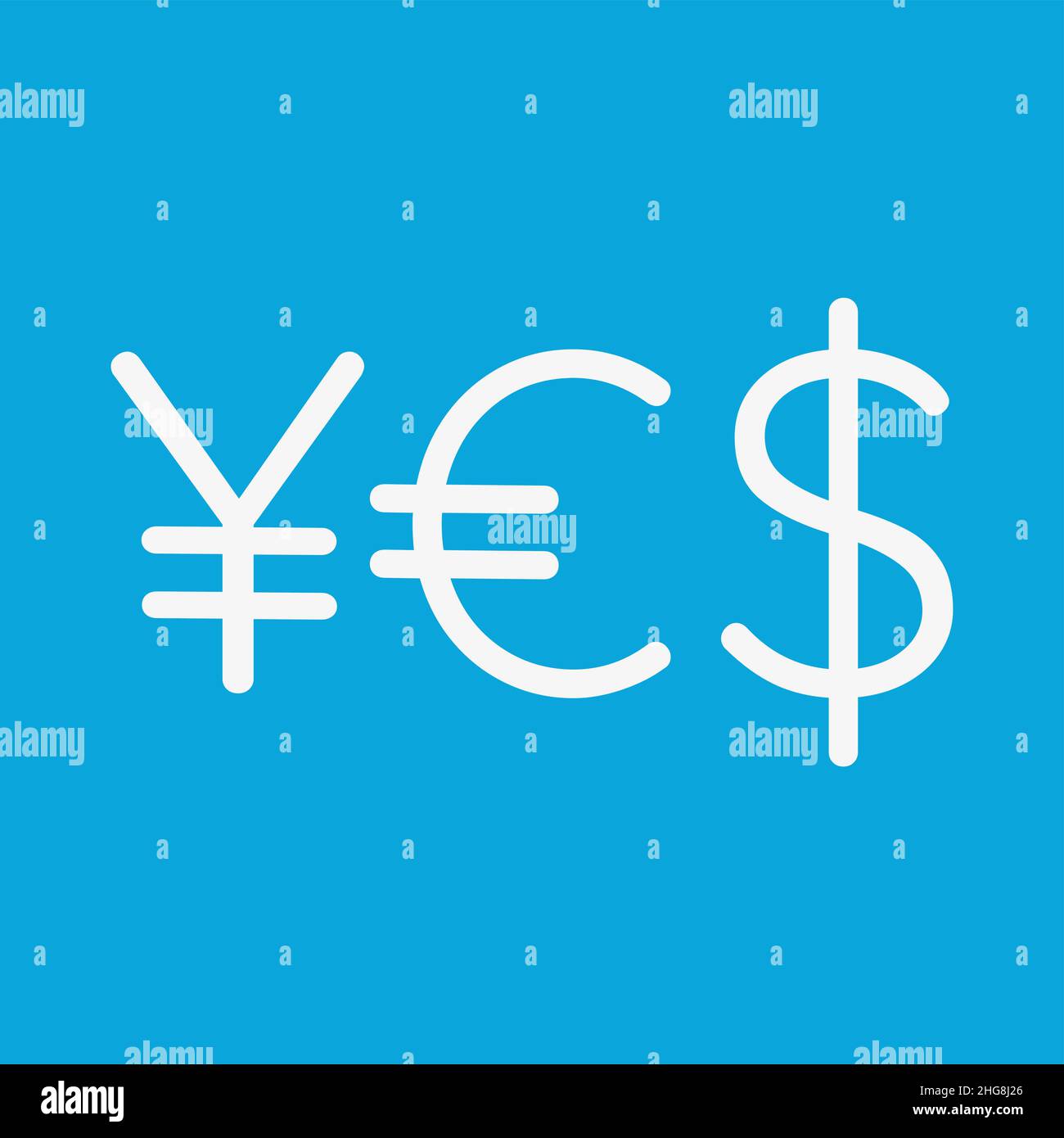 Word YES of currency symbols. Vector icon Stock Vector Image & Art - Alamy