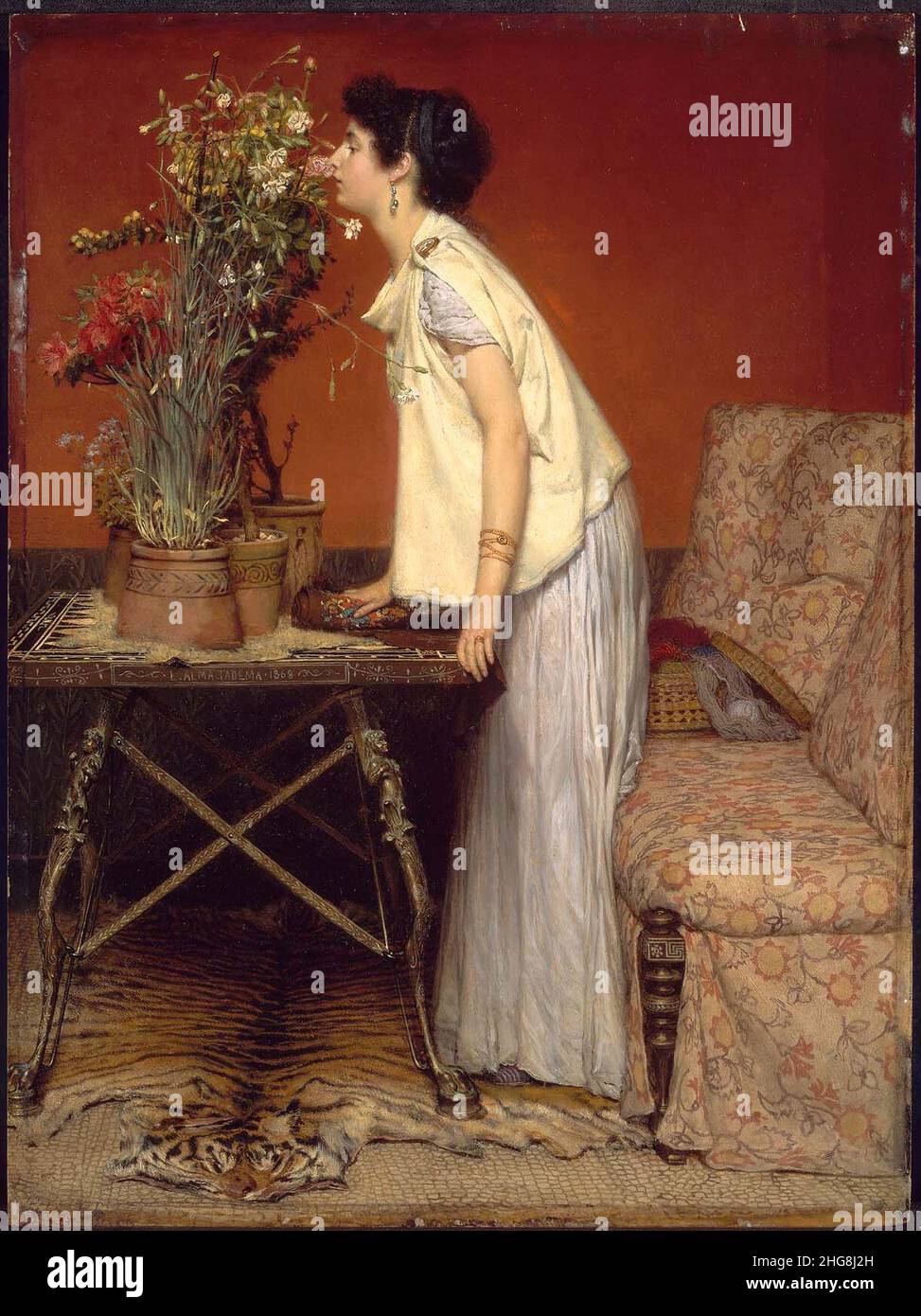 Lawrence alma tadema woman and flowers hi-res stock photography and ...