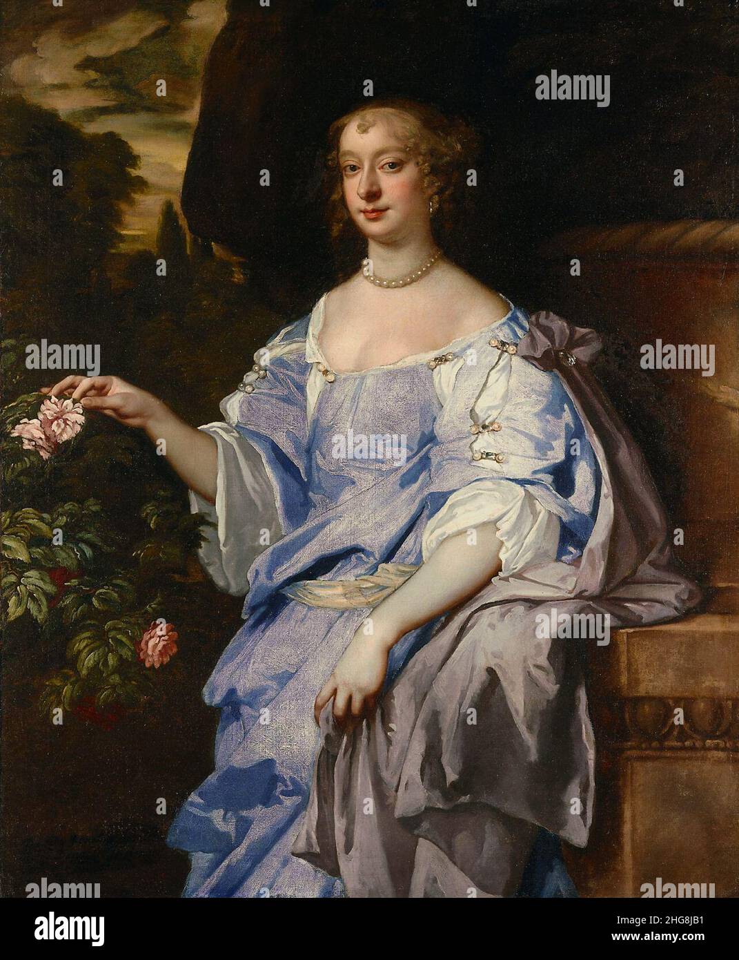 Sir Peter Lely - Portrait of Lady Penelope Spencer Stock Photo - Alamy