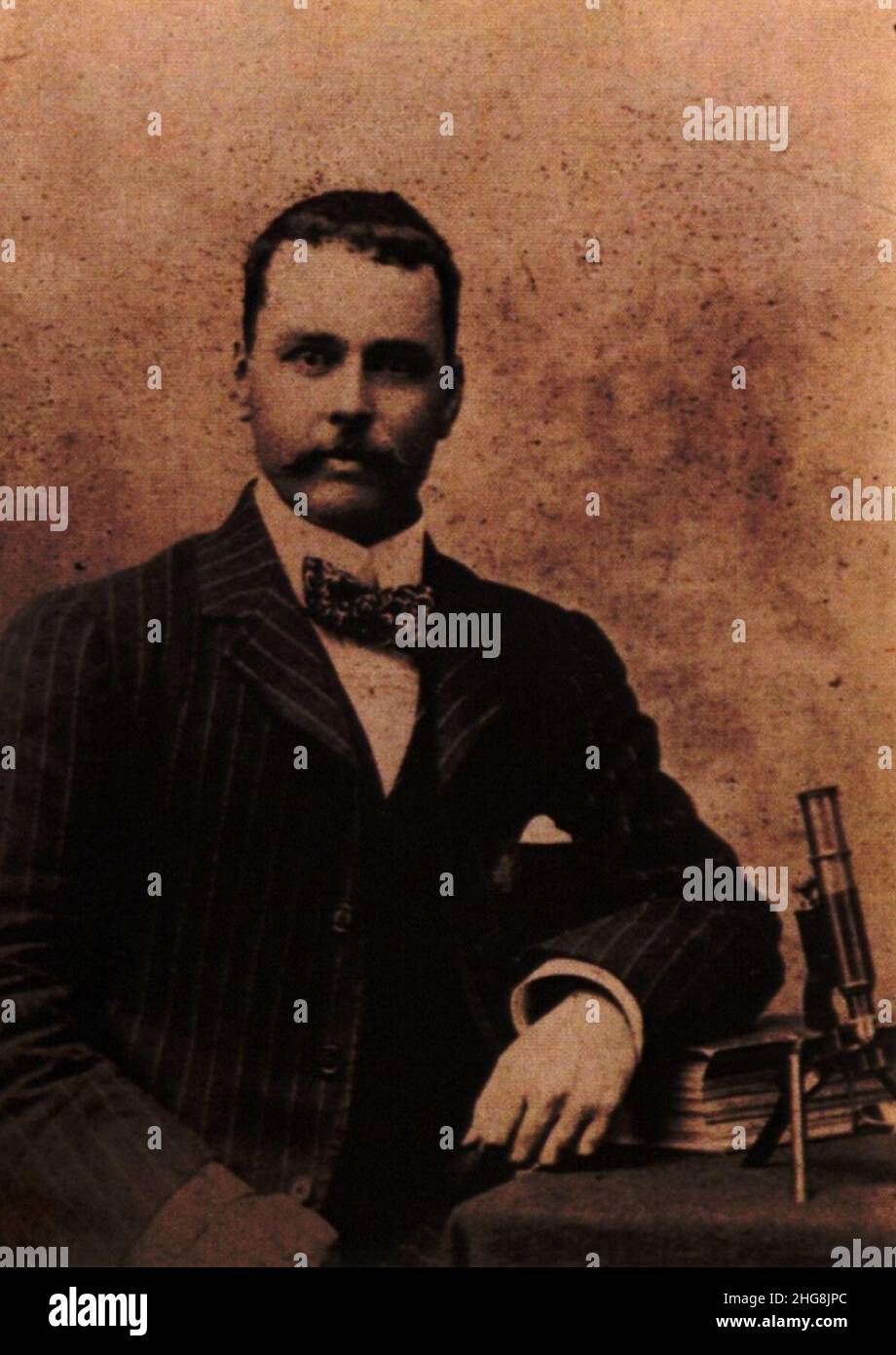 Sir Ronald Ross in Darjeeling with his diagnostic microscope that he ...