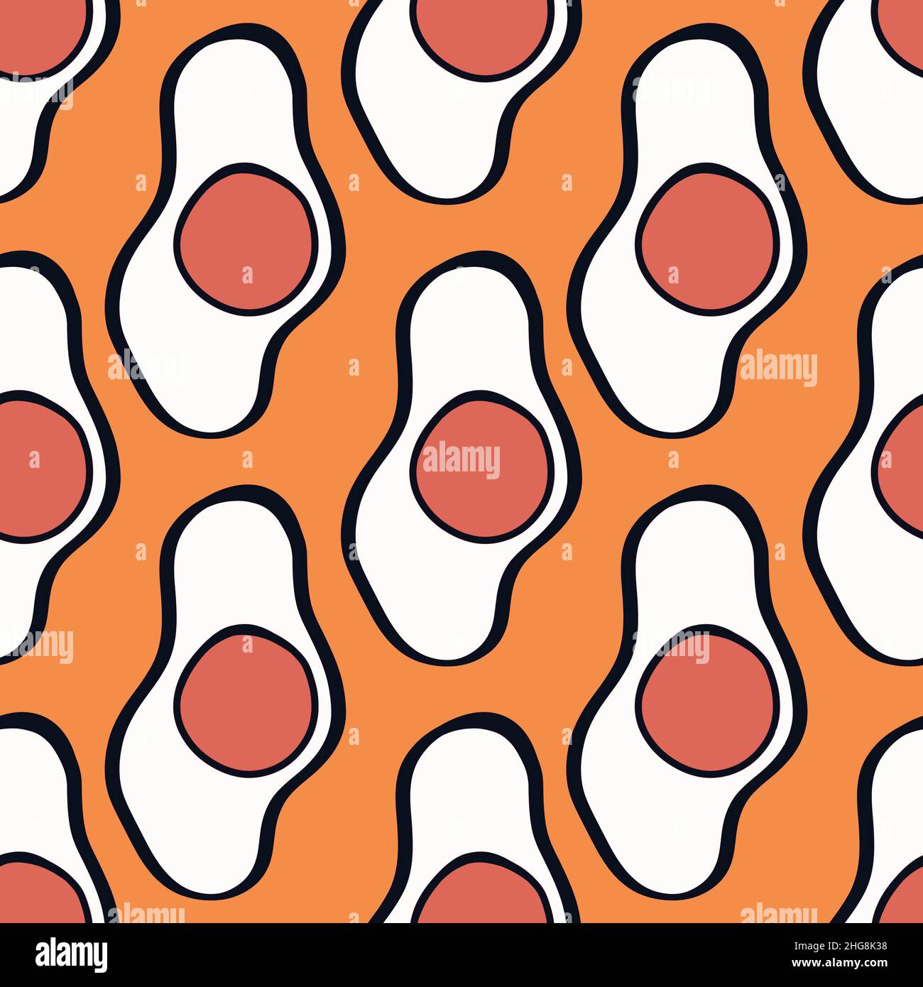 Tasty seamless scrambled egg pattern for fabrics and textiles and cards ...