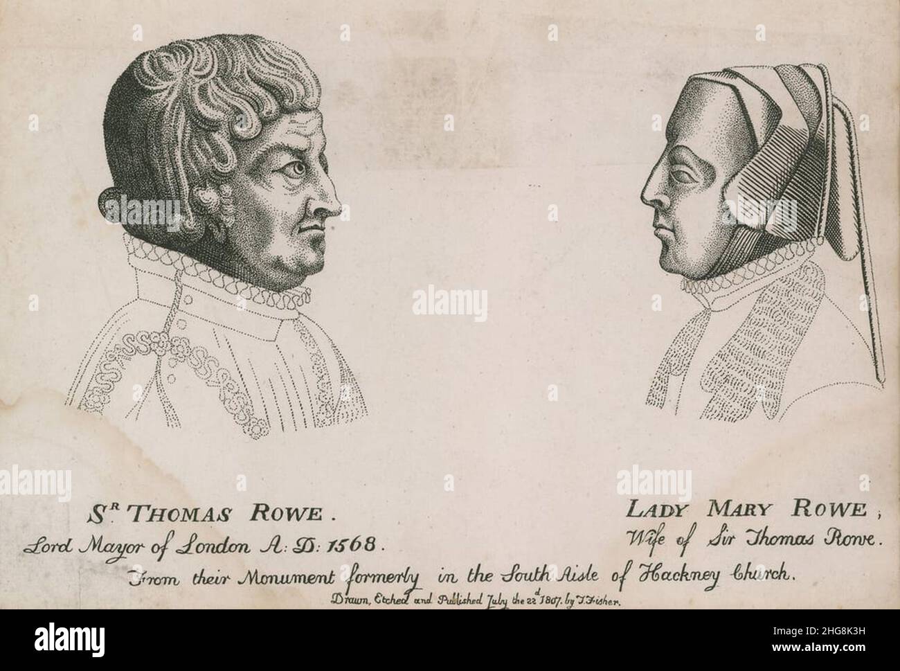 Sir Thomas Rowe, Lord Mayor of London 1568, and Lady Mary Rowe Stock ...