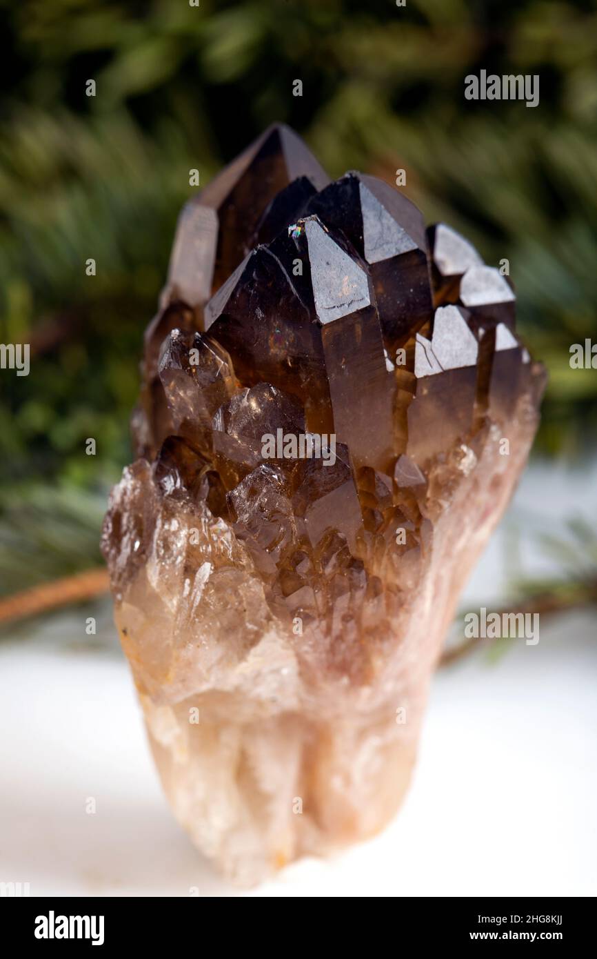 smoky, mineral specimen stone rock geology gem crystal Stock Photo - Alamy