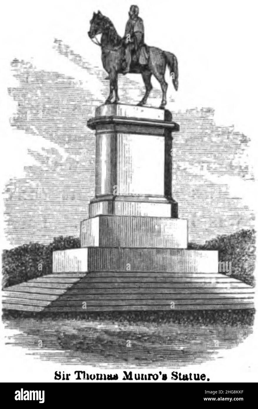 Sir. Thomas Munro's Statue, Madras (MacLeod, p.124, 1871) - Copy Stock ...