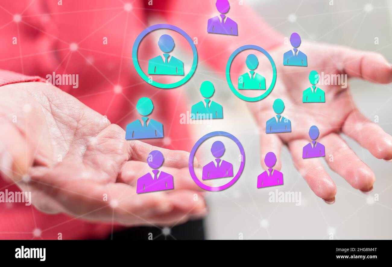 Prospects concept above the hands of a woman in background Stock Photo ...