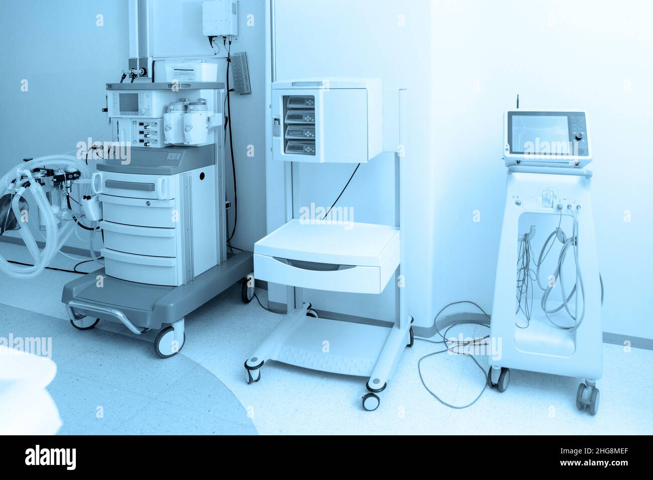 Technologically advanced equipment in CT or MRI Scan room. Modern ...