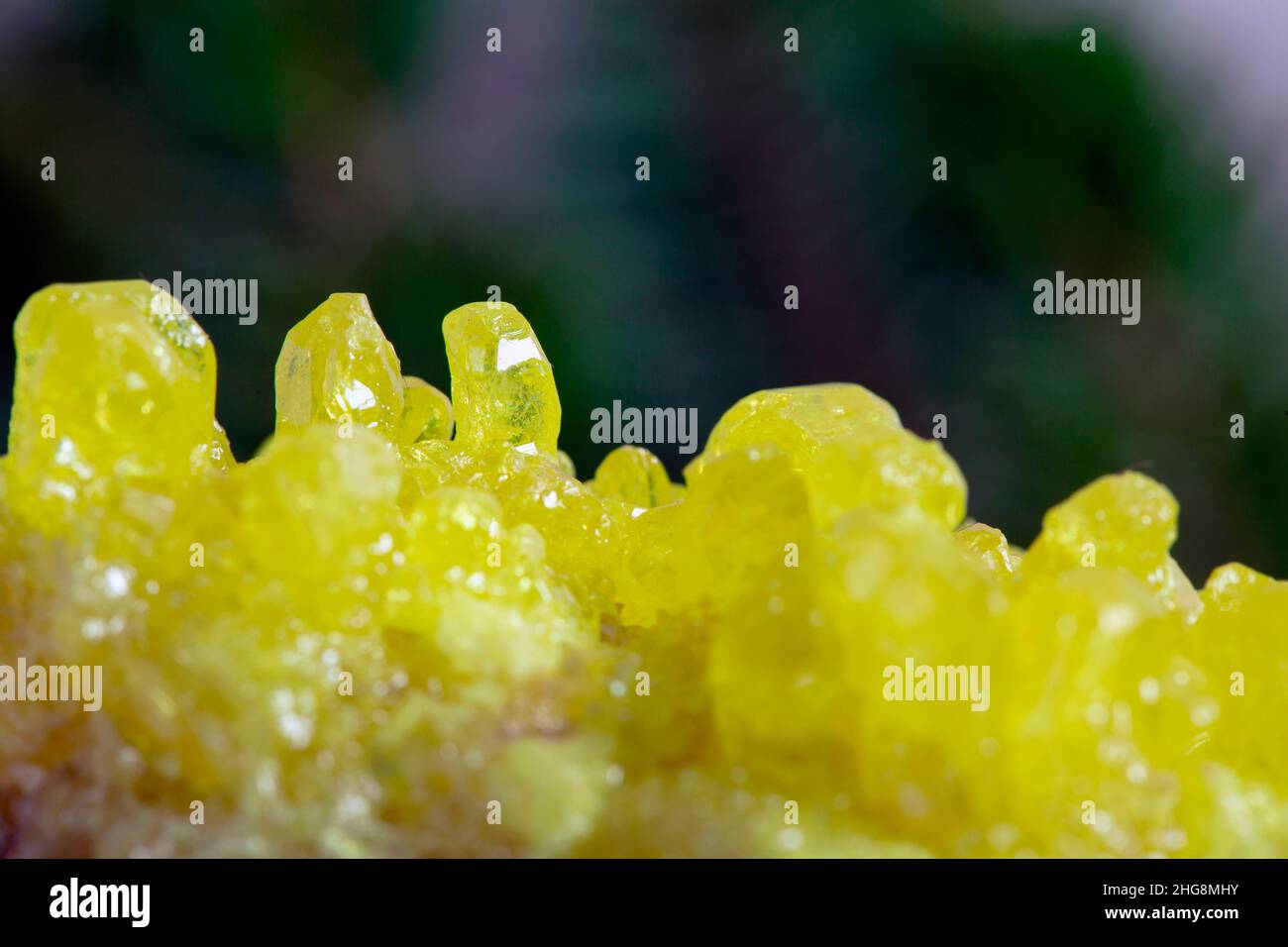 sulphur mineral specimen stone rock geology gem crystal Stock Photo - Alamy