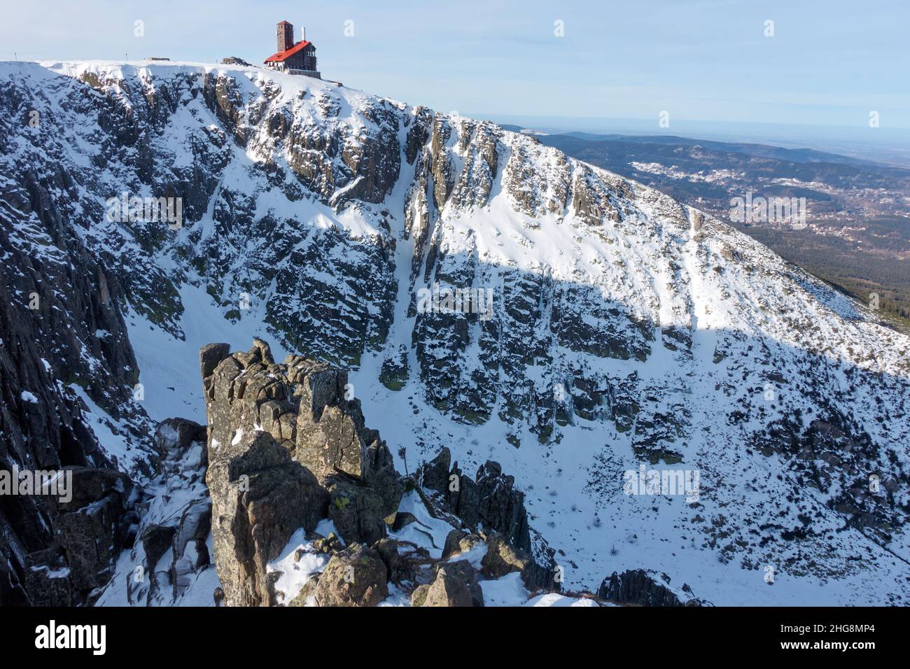 View of the glacial cirques known as Snowy Pits (in Czech Snezne jamy ...