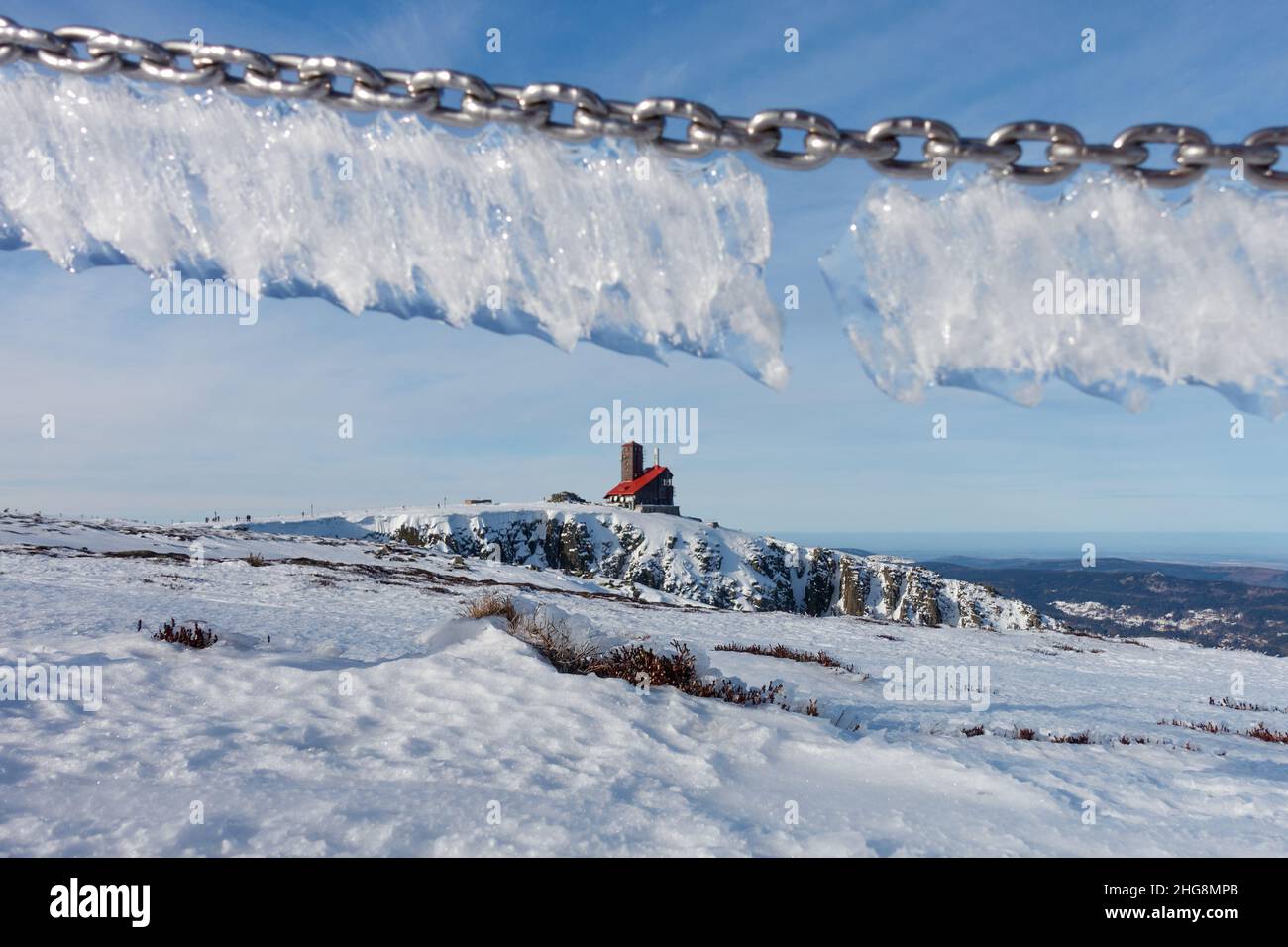 View of the glacial cirques known as Snowy Pits (in Czech Snezne jamy ...