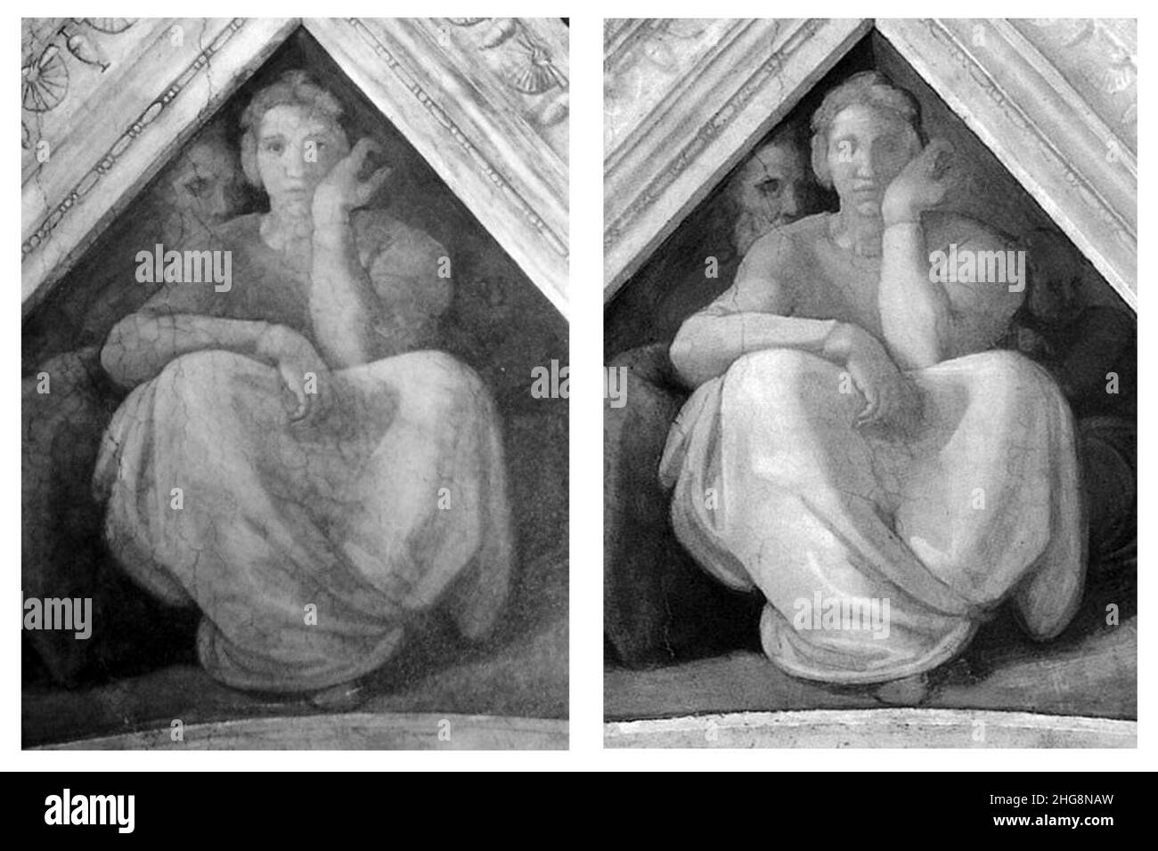 Sistine Chapel JesseSpandrel BeforeAndAfter Stock Photo - Alamy