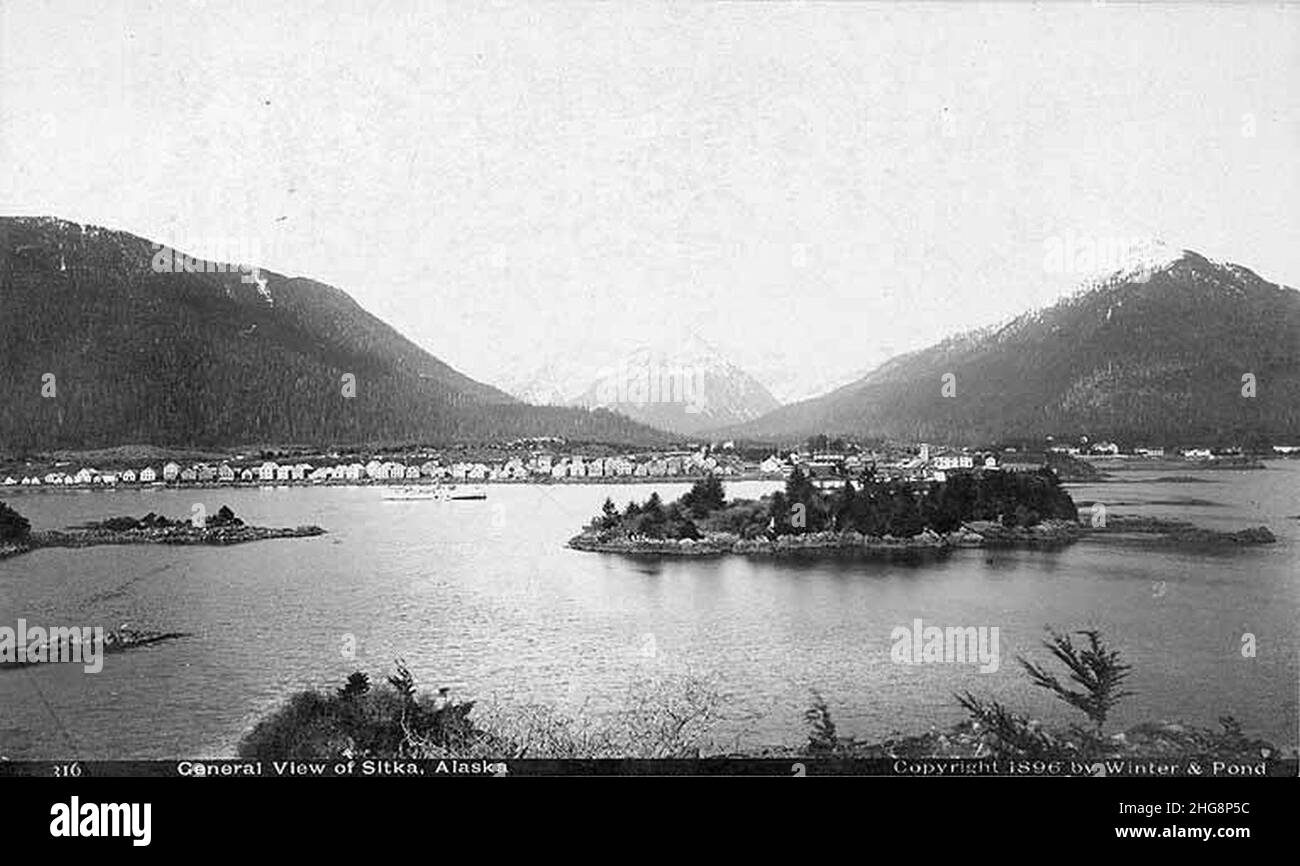 Sitka, Alaska, with section known as Indian Village to the left ...