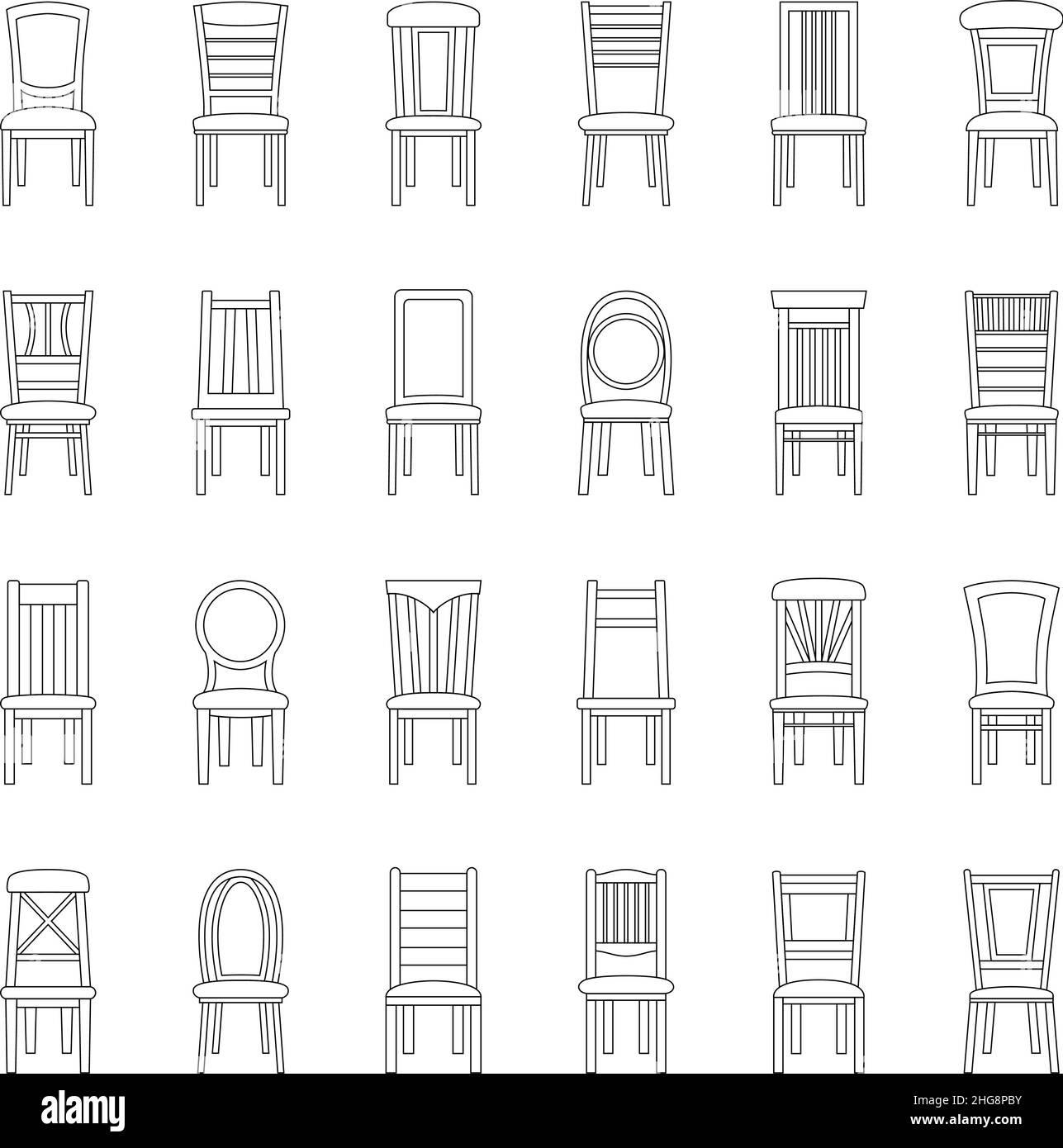 Set of icons of chairs, vector illustration Stock Vector Image & Art ...