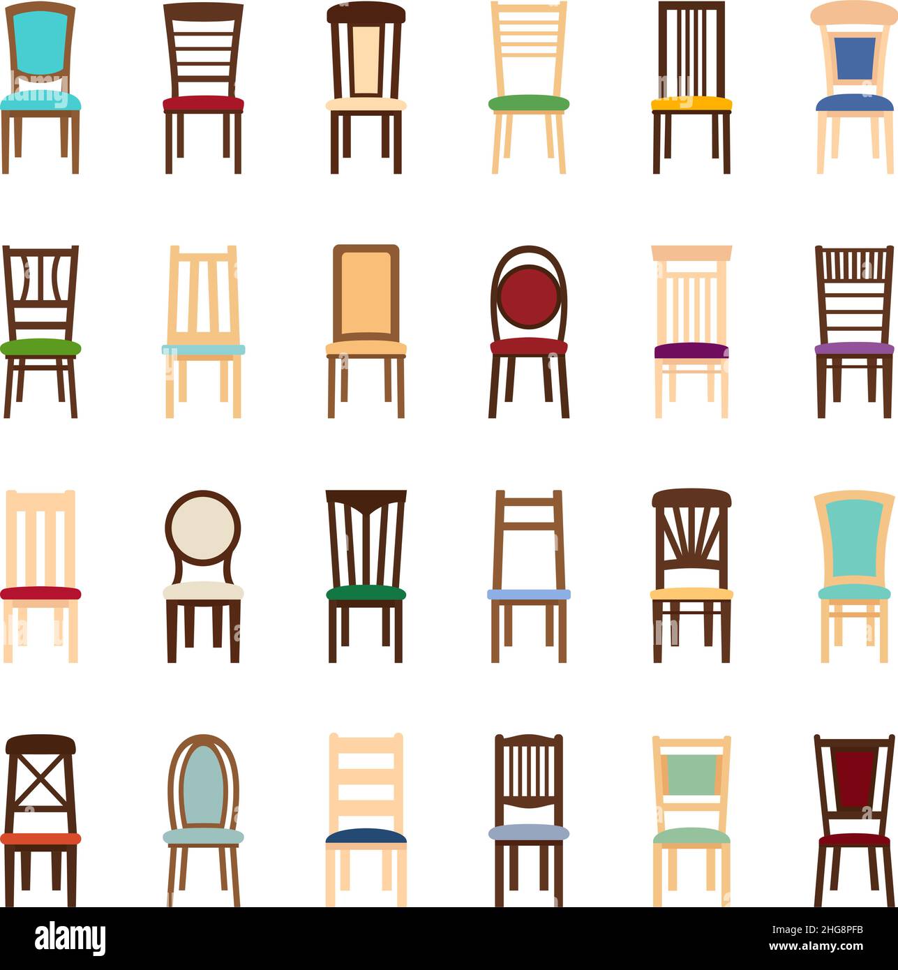 Set of icons of chairs, vector illustration Stock Vector Image & Art ...