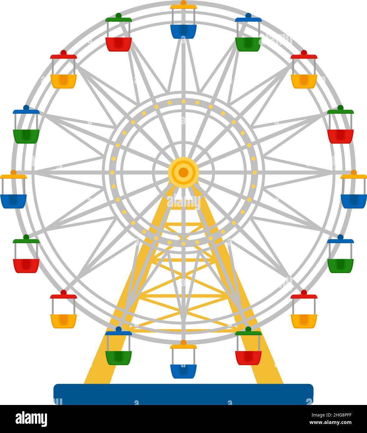 Colorful ferris wheel on white background, vector illustration Stock ...