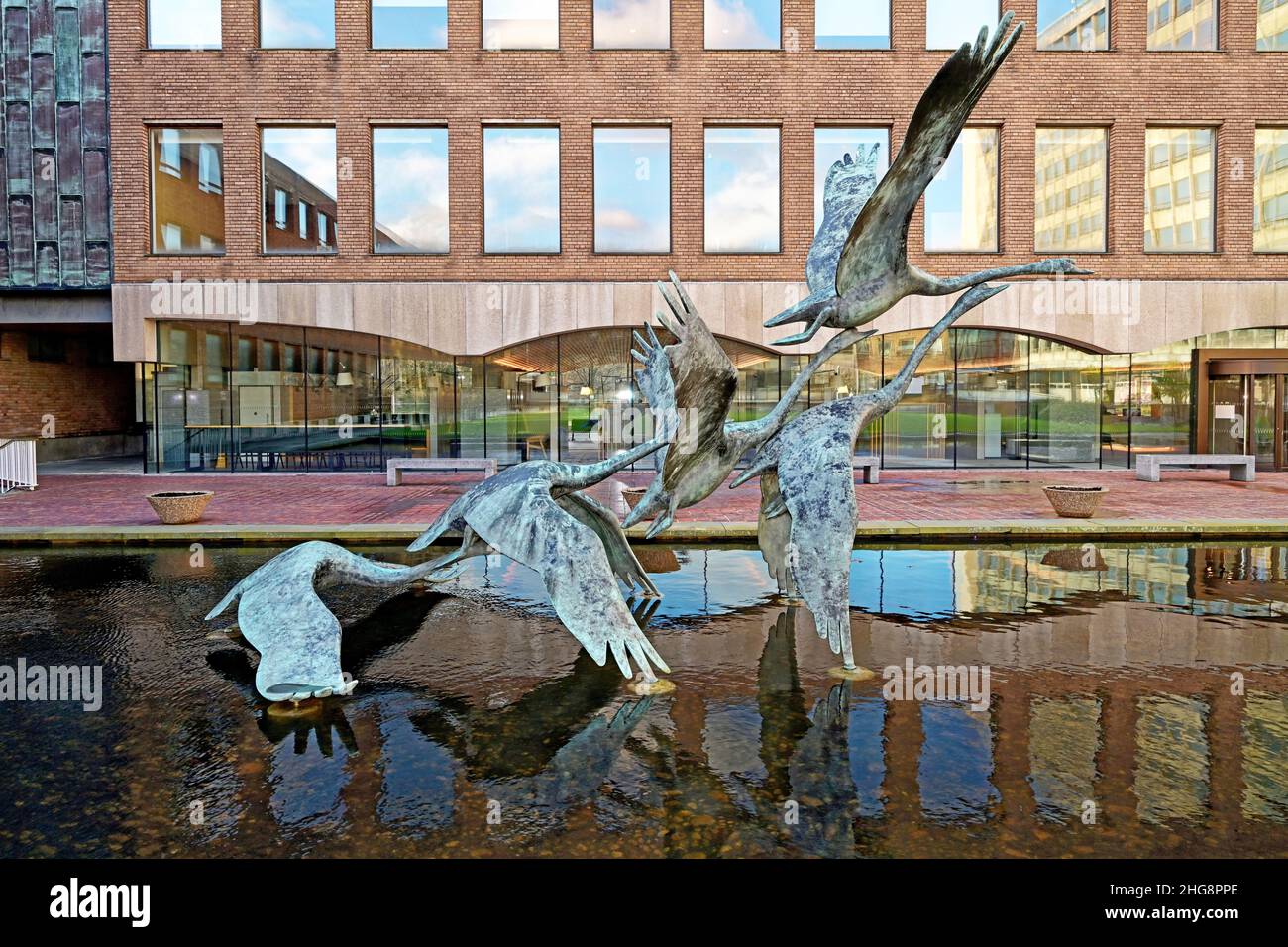 Swans in Flight by David Wynne, installed in the grounds of Newcastle ...