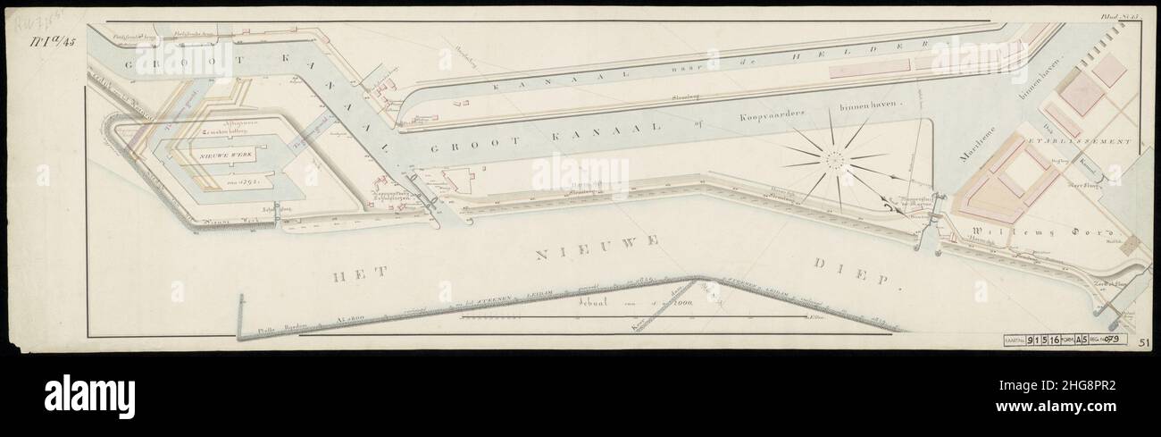 Situatie kaart van het Kanaal gelegen bij den Helder vanaf de ...