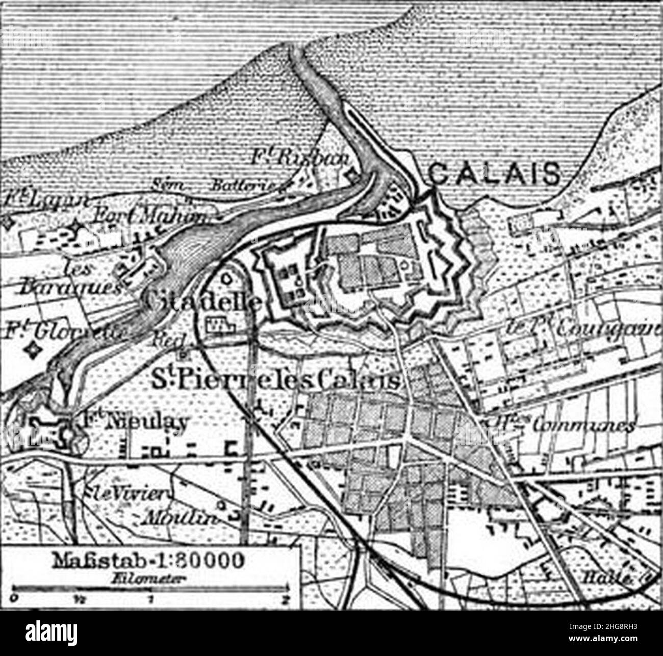 Situationsplan von Calais Stock Photo - Alamy