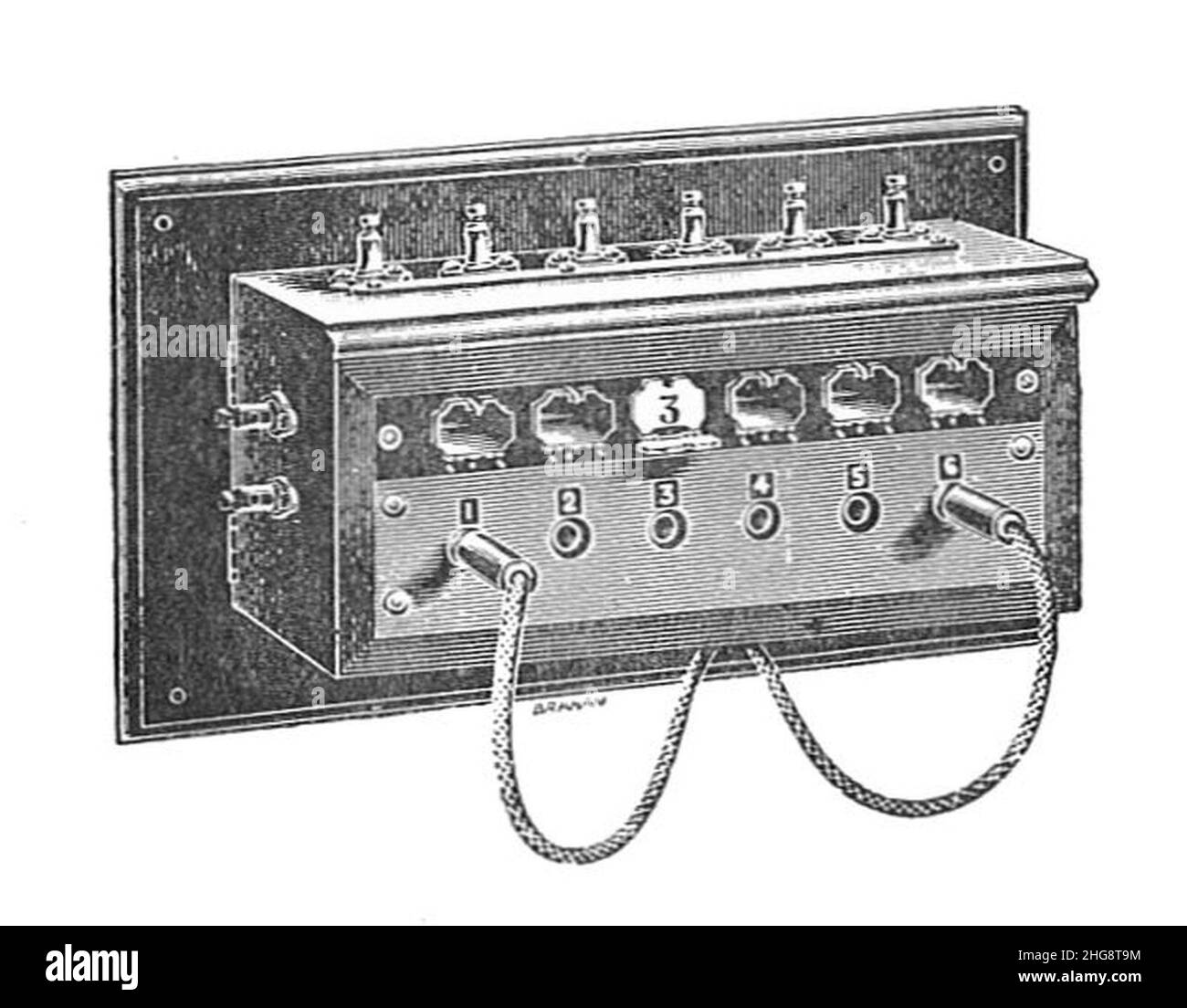 Six-instrument telephone switchboard (Rankin Kennedy, Electrical ...
