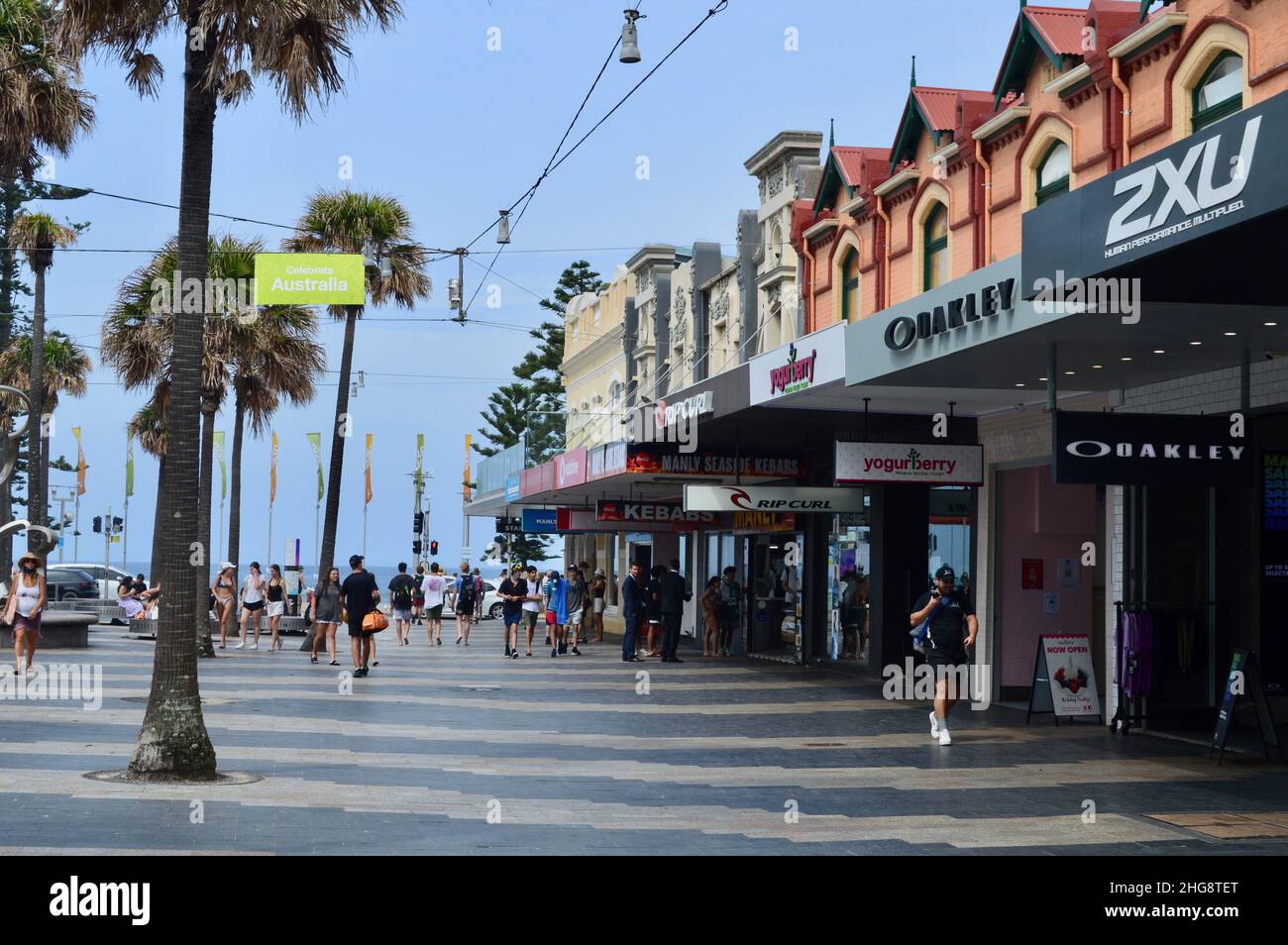 A view of The Corso in the Sydney seaside suburb of Manly, NSW Stock ...