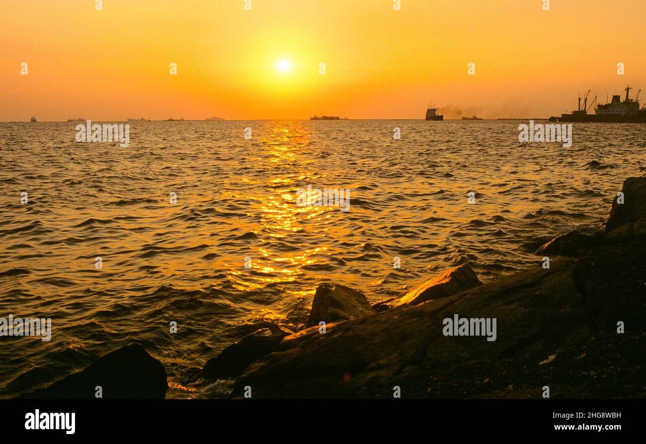 Sunset on Manila Bay in the Philippines. One of the most popular ...