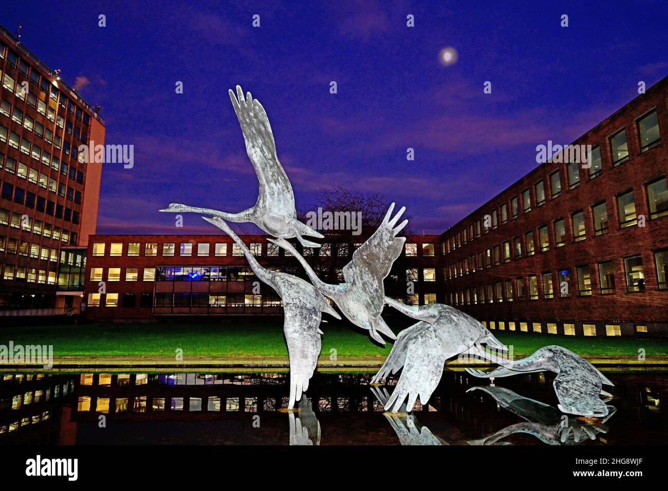 Swans in Flight by David Wynne, installed in the grounds of Newcastle ...