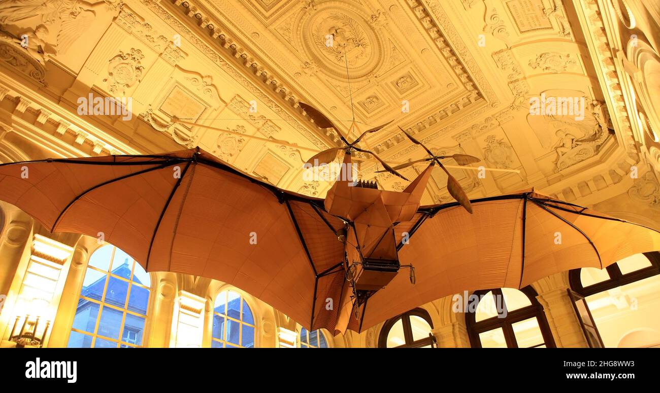 Paris, france, april 11, 2012 : Clement Ader airplane, museum of arts ...