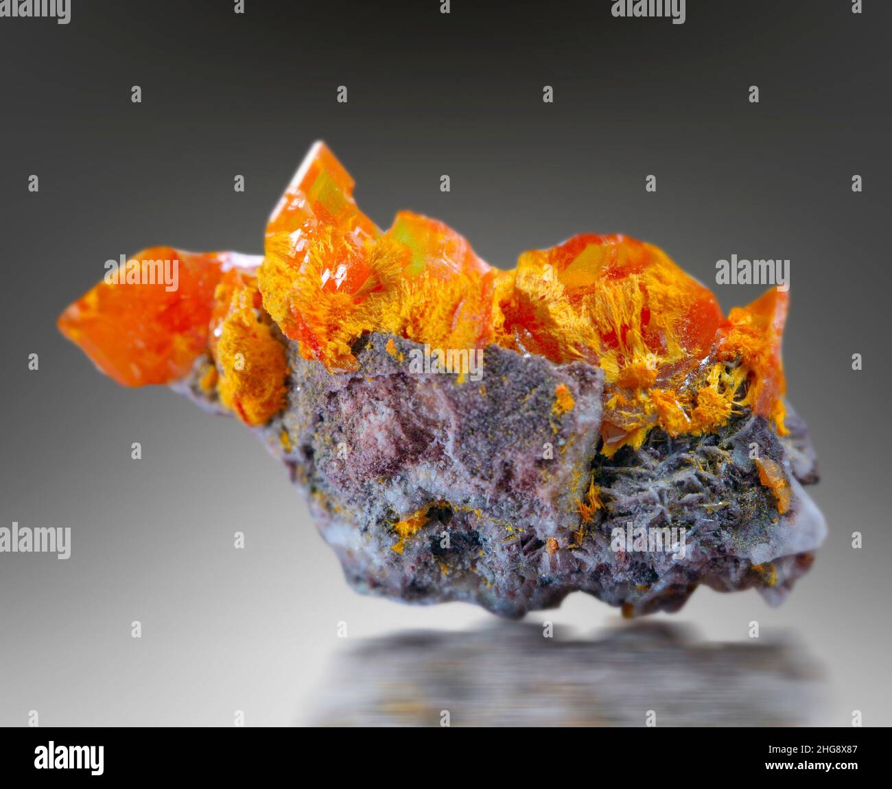 wulfenite mineral specimen stone rock geology gem crystal Stock Photo ...