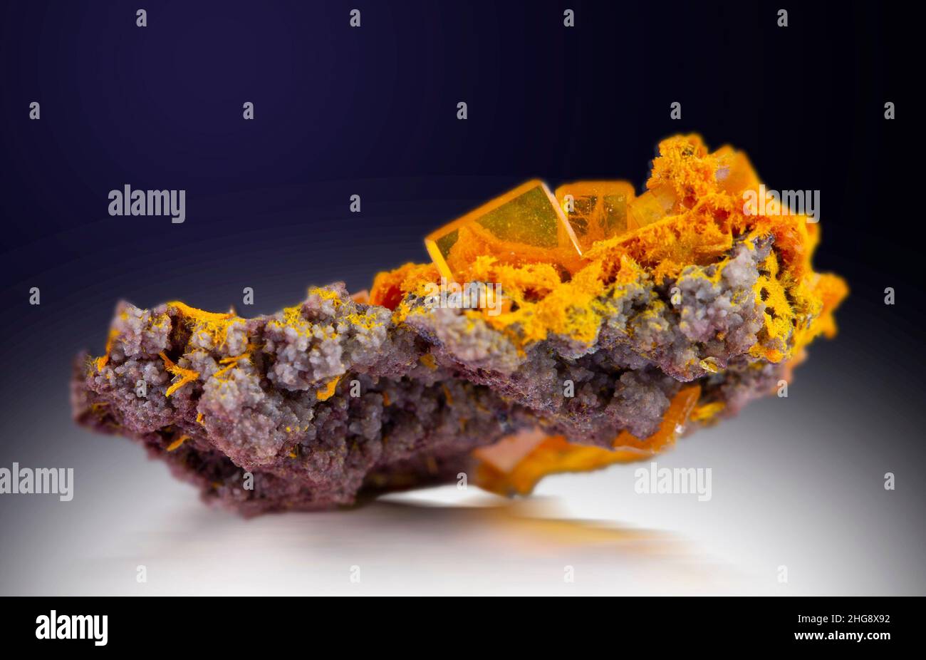 wulfenite mineral specimen stone rock geology gem crystal Stock Photo ...
