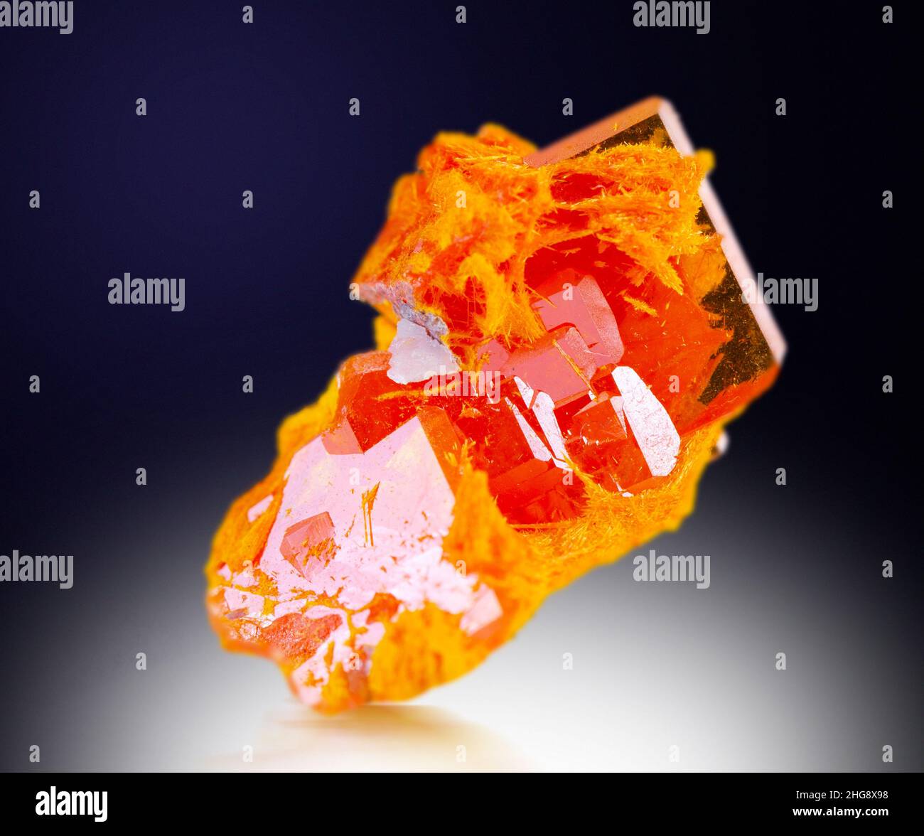 wulfenite mineral specimen stone rock geology gem crystal Stock Photo ...