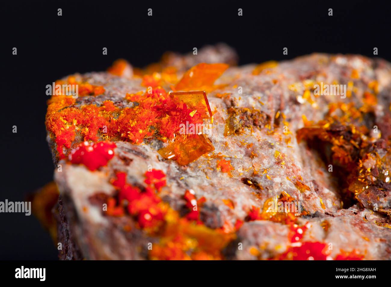 wulfenite mineral specimen stone rock geology gem crystal Stock Photo ...