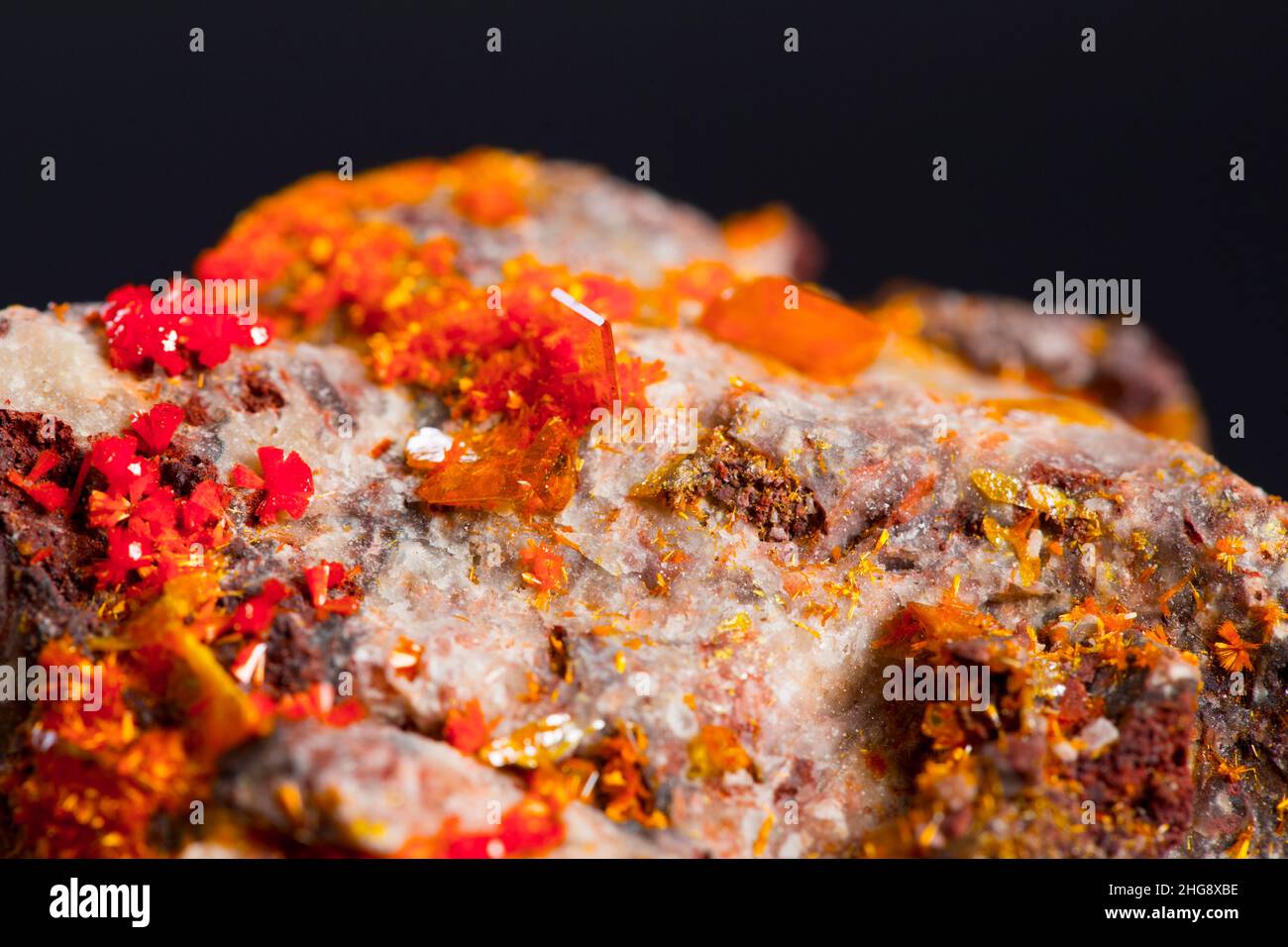 wulfenite mineral specimen stone rock geology gem crystal Stock Photo ...