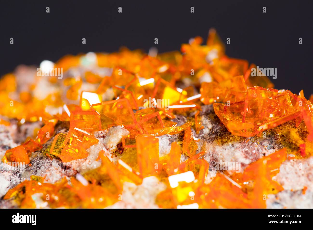 wulfenite mineral specimen stone rock geology gem crystal Stock Photo ...