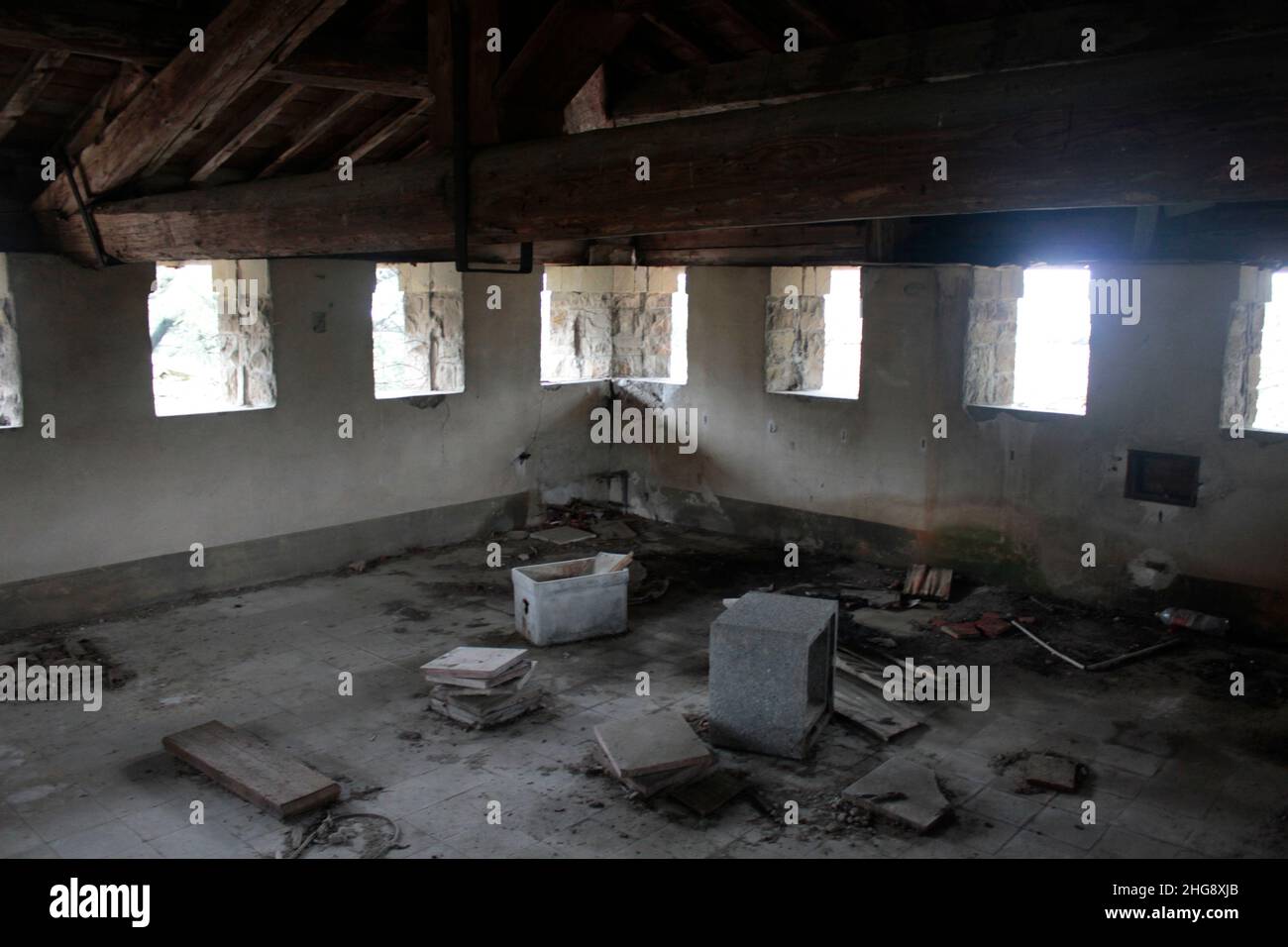 urbex in one abandoned mansion sanatory Stock Photo - Alamy