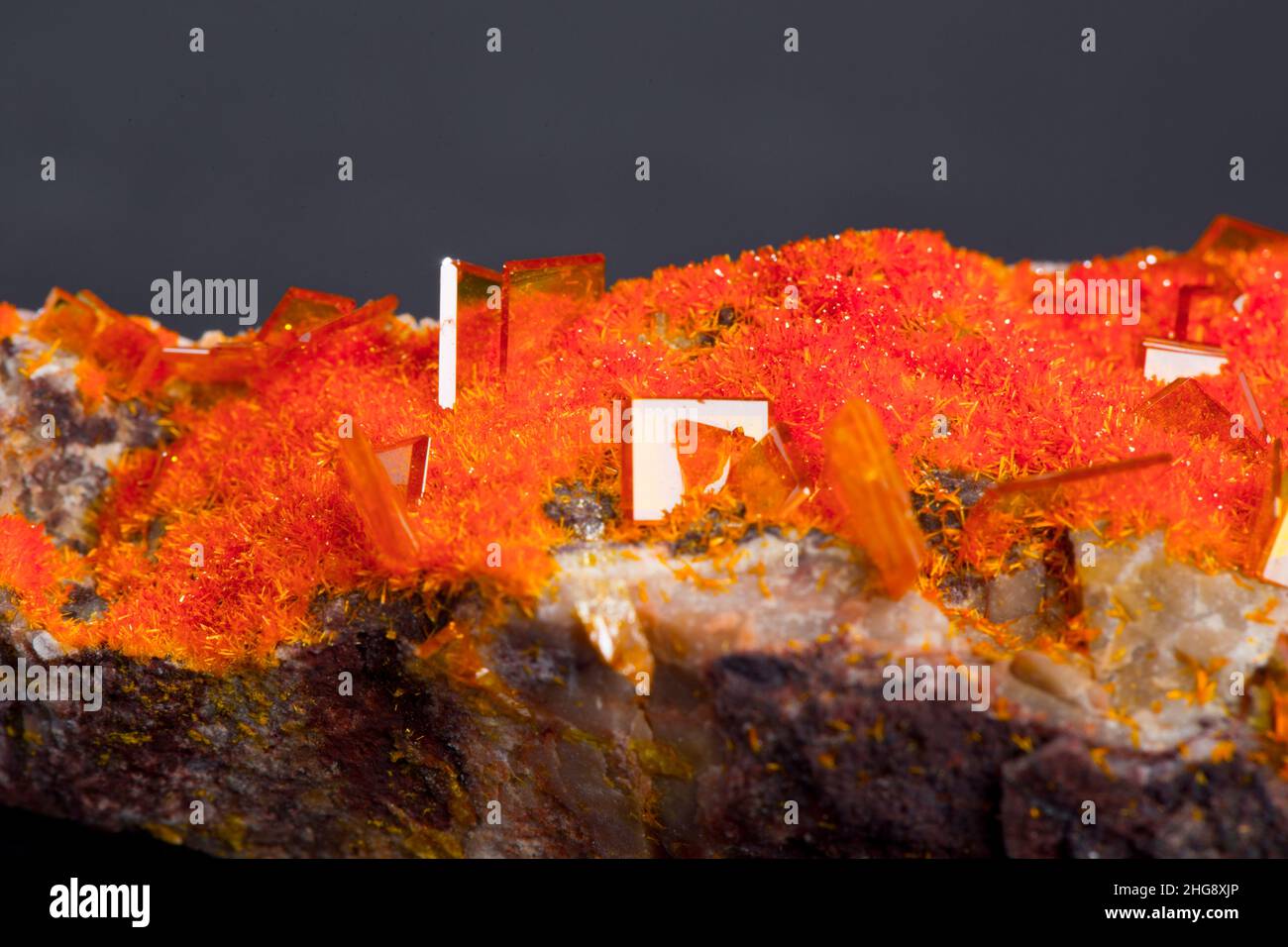 wulfenite mineral specimen stone rock geology gem crystal Stock Photo ...