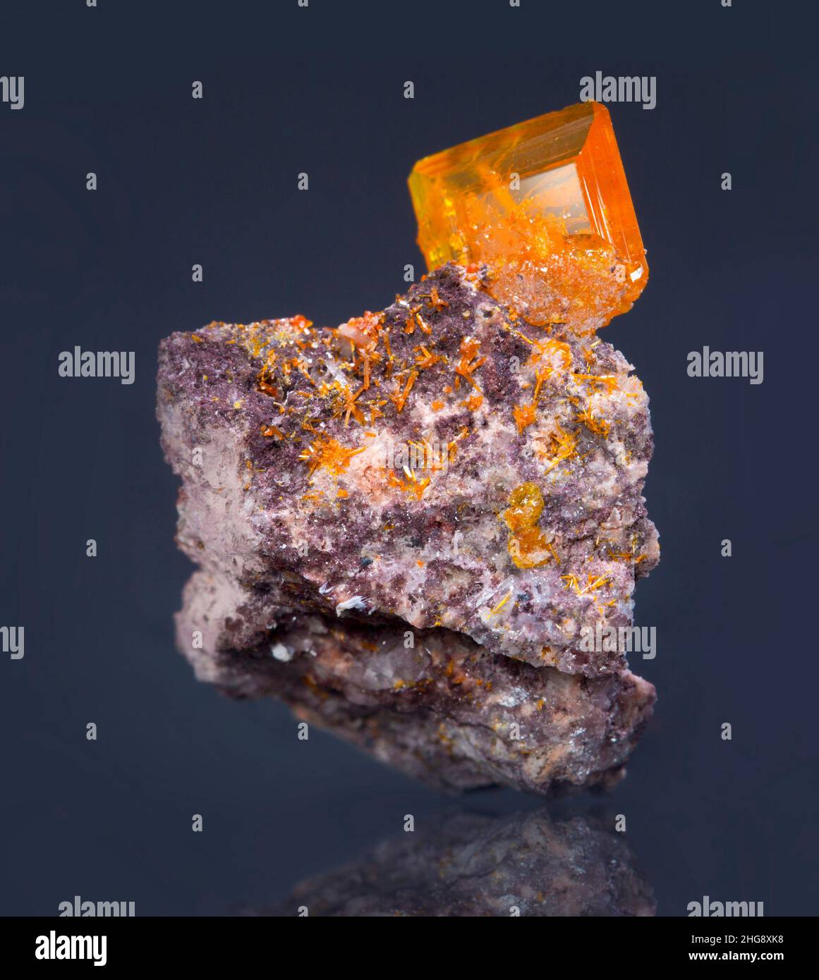 wulfenite mineral specimen stone rock geology gem crystal Stock Photo ...