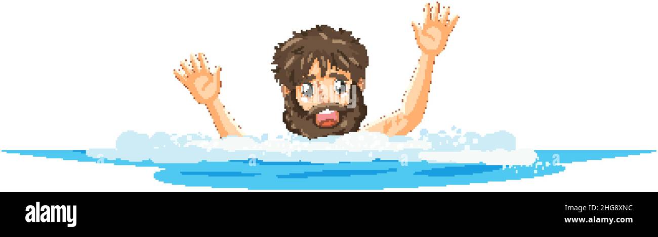 A man need help in the sea illustration Stock Vector Image & Art - Alamy