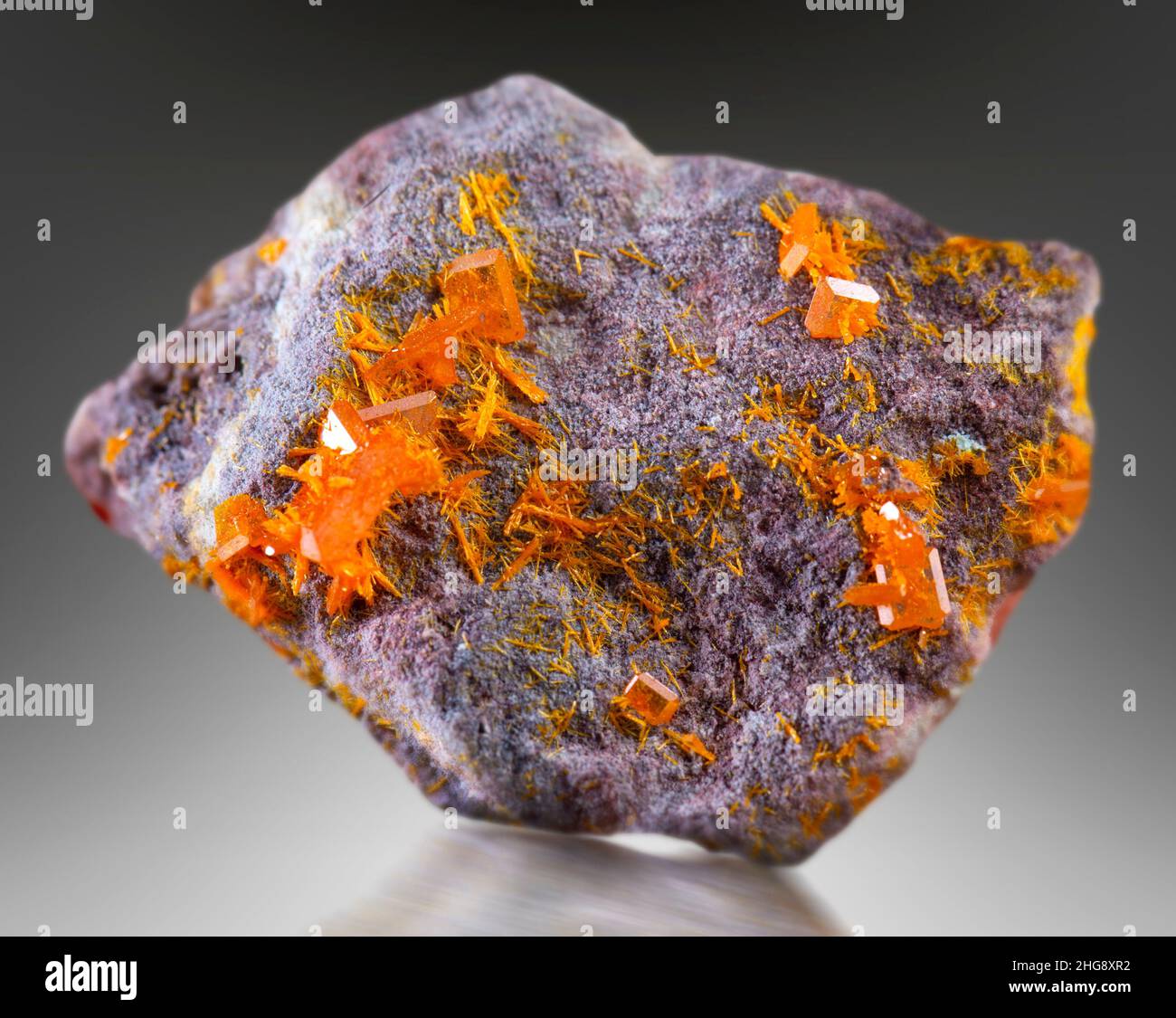 wulfenite mineral specimen stone rock geology gem crystal Stock Photo ...