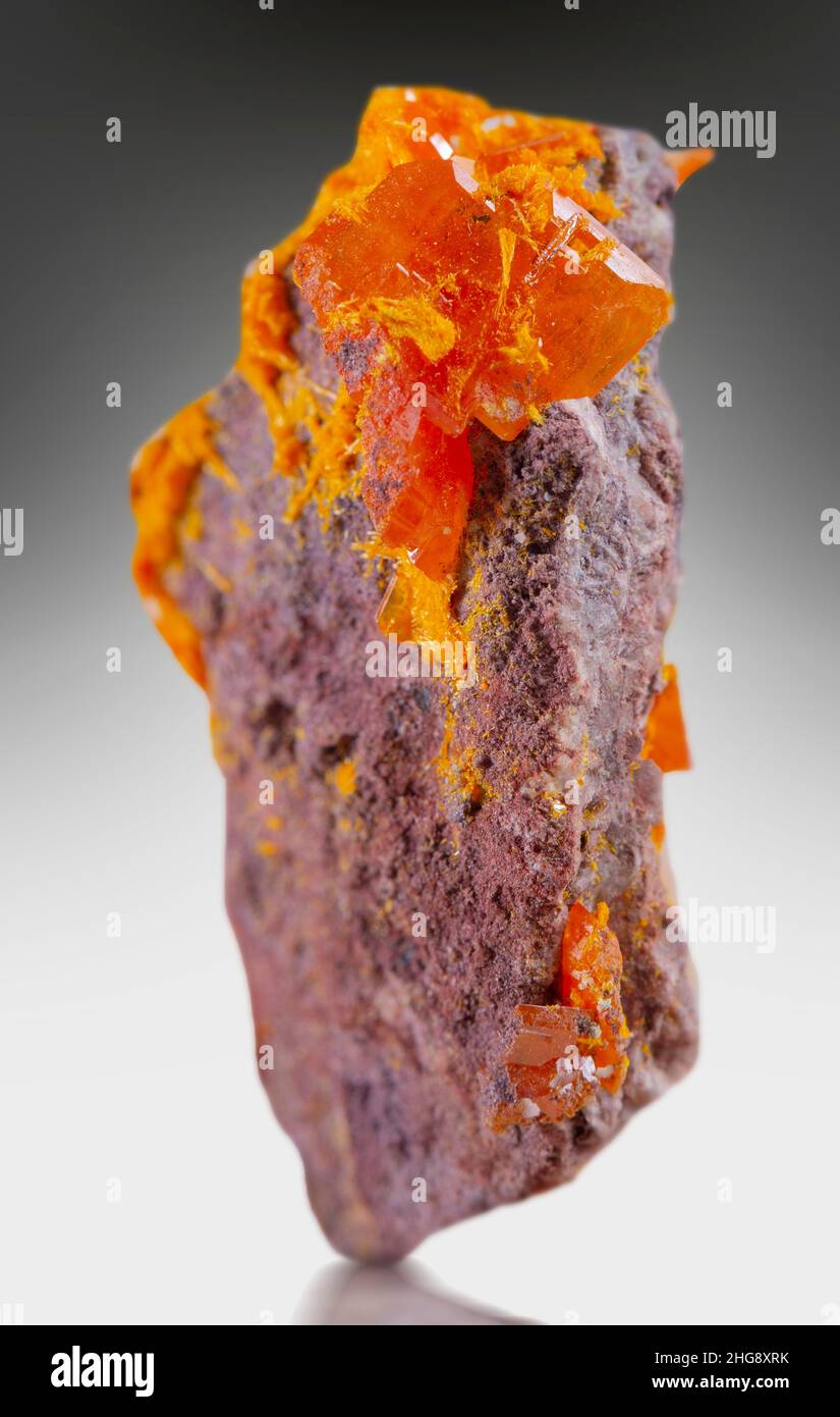 wulfenite mineral specimen stone rock geology gem crystal Stock Photo ...